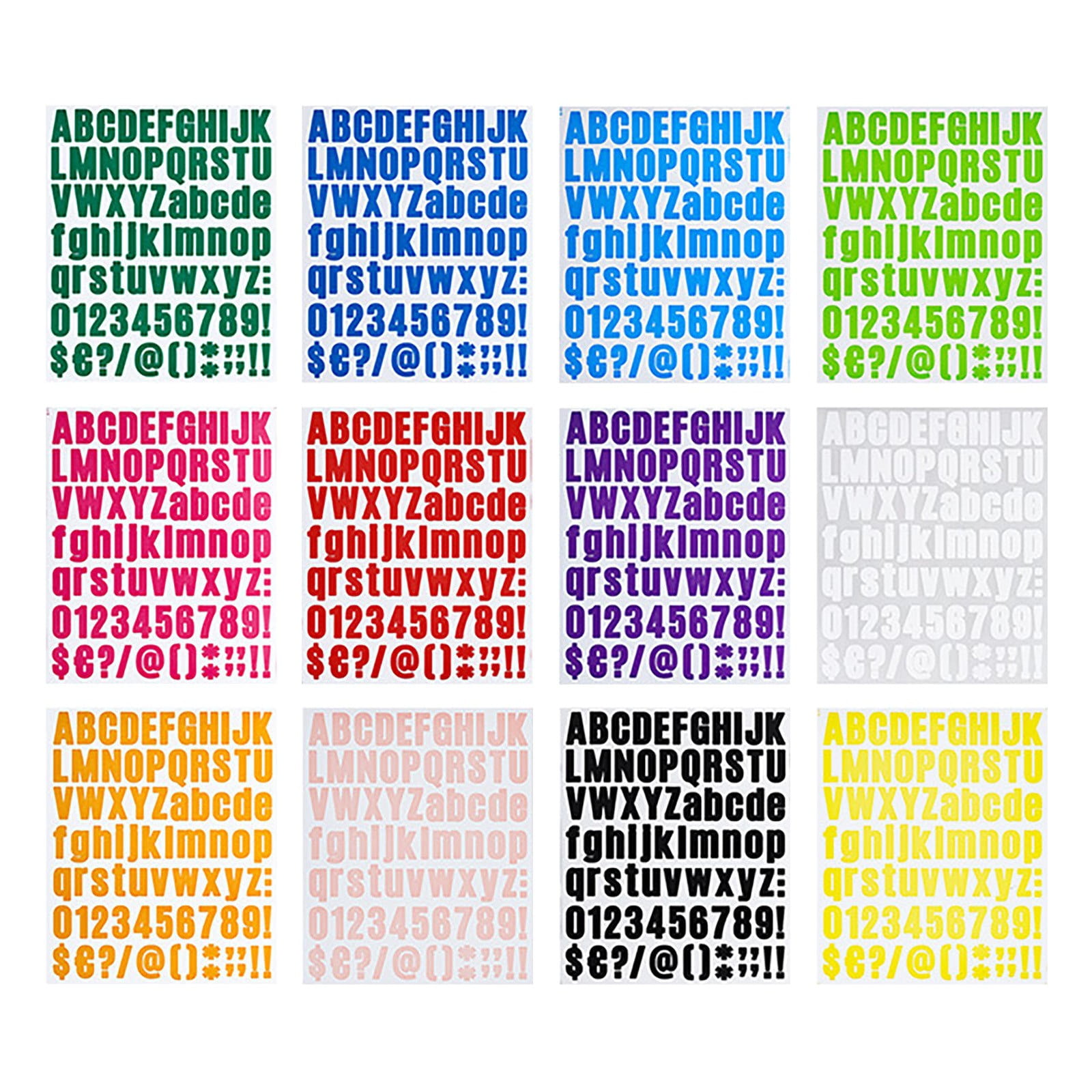 BNNG 12 Sheets Iron on Letters for Clothing, 12 Colors Heat Transfer ...