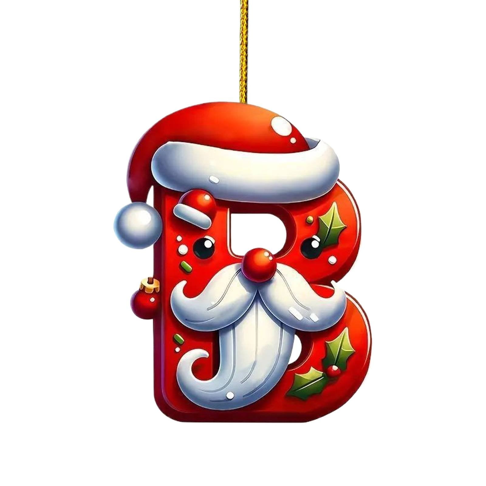 BNNG 26 Letter Ornaments Christmas Tree Decoration Personalized Santa ...
