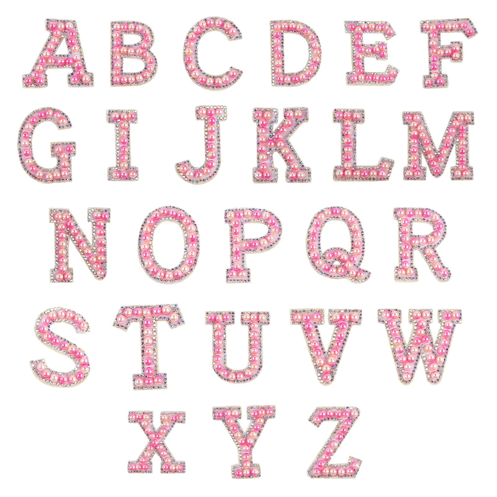 BNNG 26 Piece Pearl Letter Patches A to Z Letter Appliques Adhesive ...