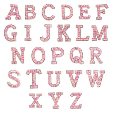 Uxcell Iron on Decorative Letter E Black White Patch Glitter Alphabet ...