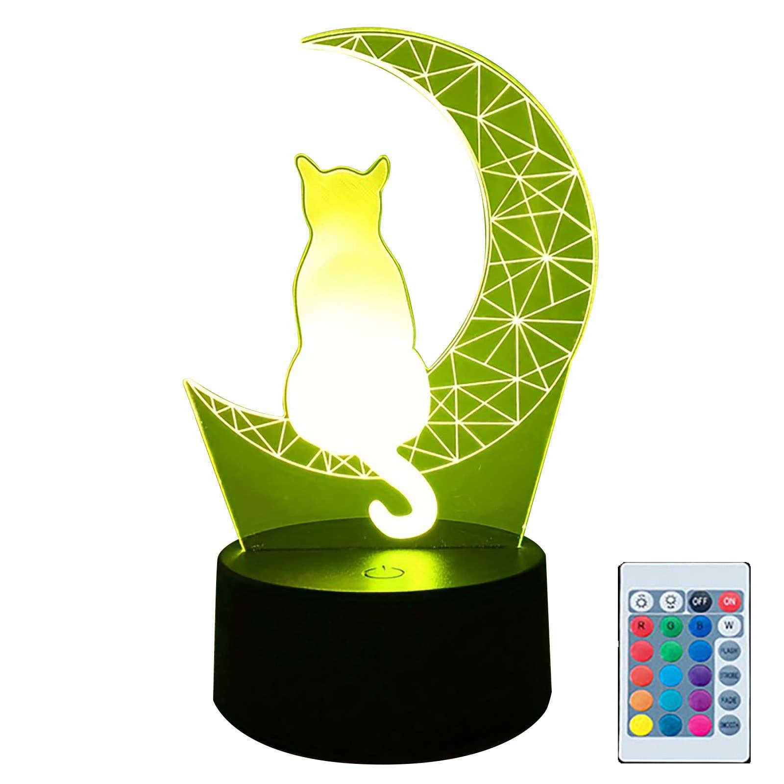 BNNG 3D Night Light Table Lamp With Remote Control 16 Color Changing ...