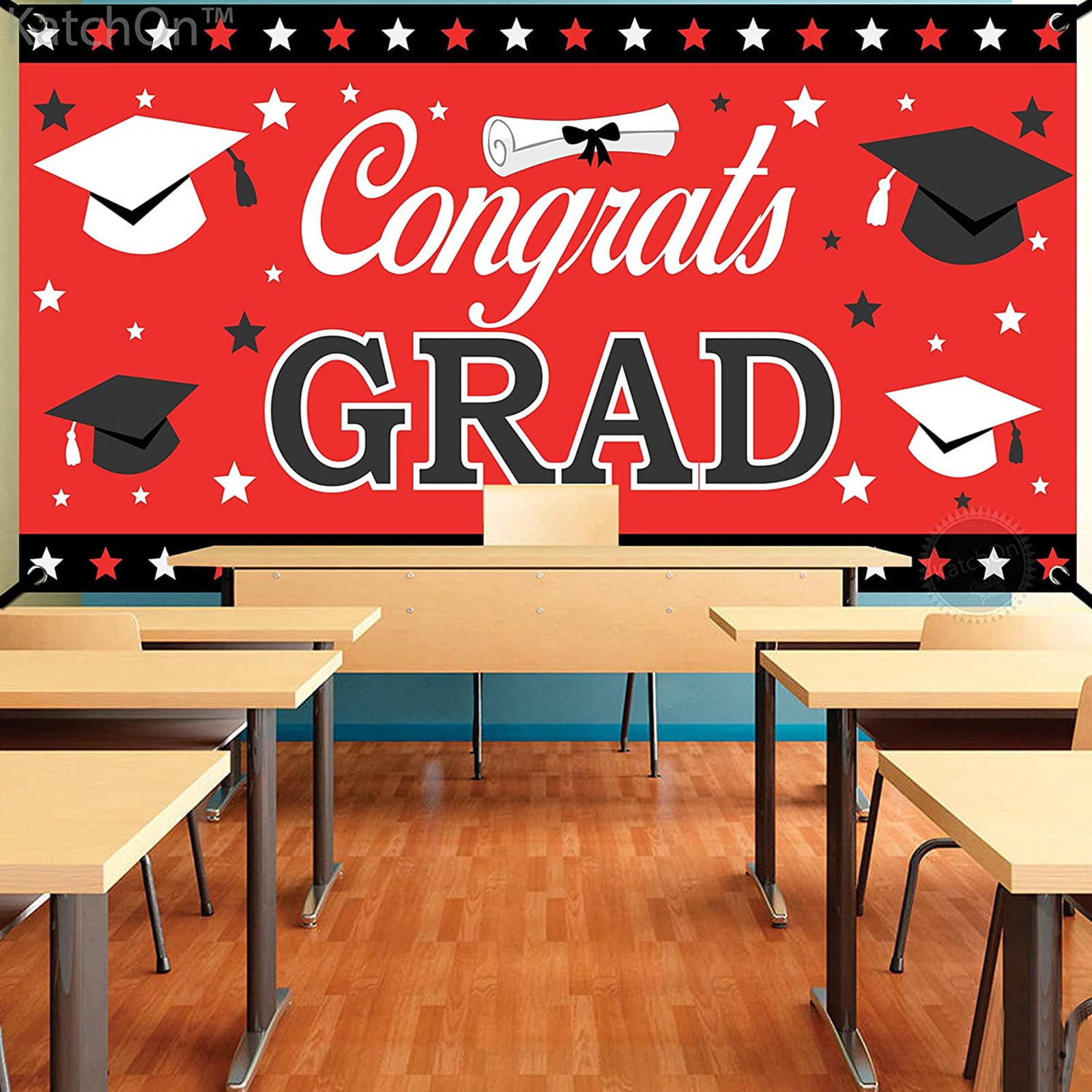 BNNG 72x47Inch Large Congrats Grad Banner| Graduation Banner For ...