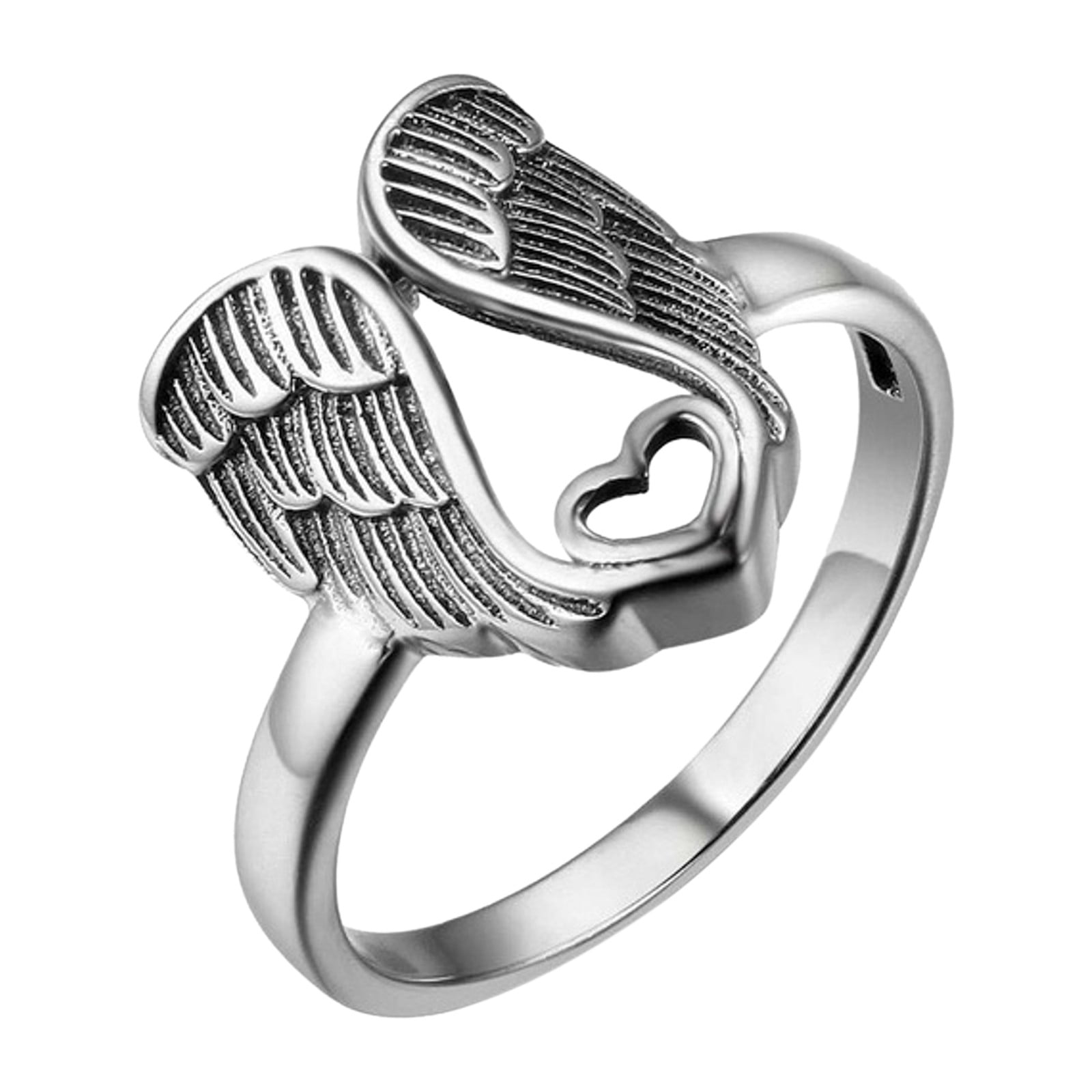 BNNG Angel's Mind" Women's Sterling Silver Memorial Ring Love Heart ...