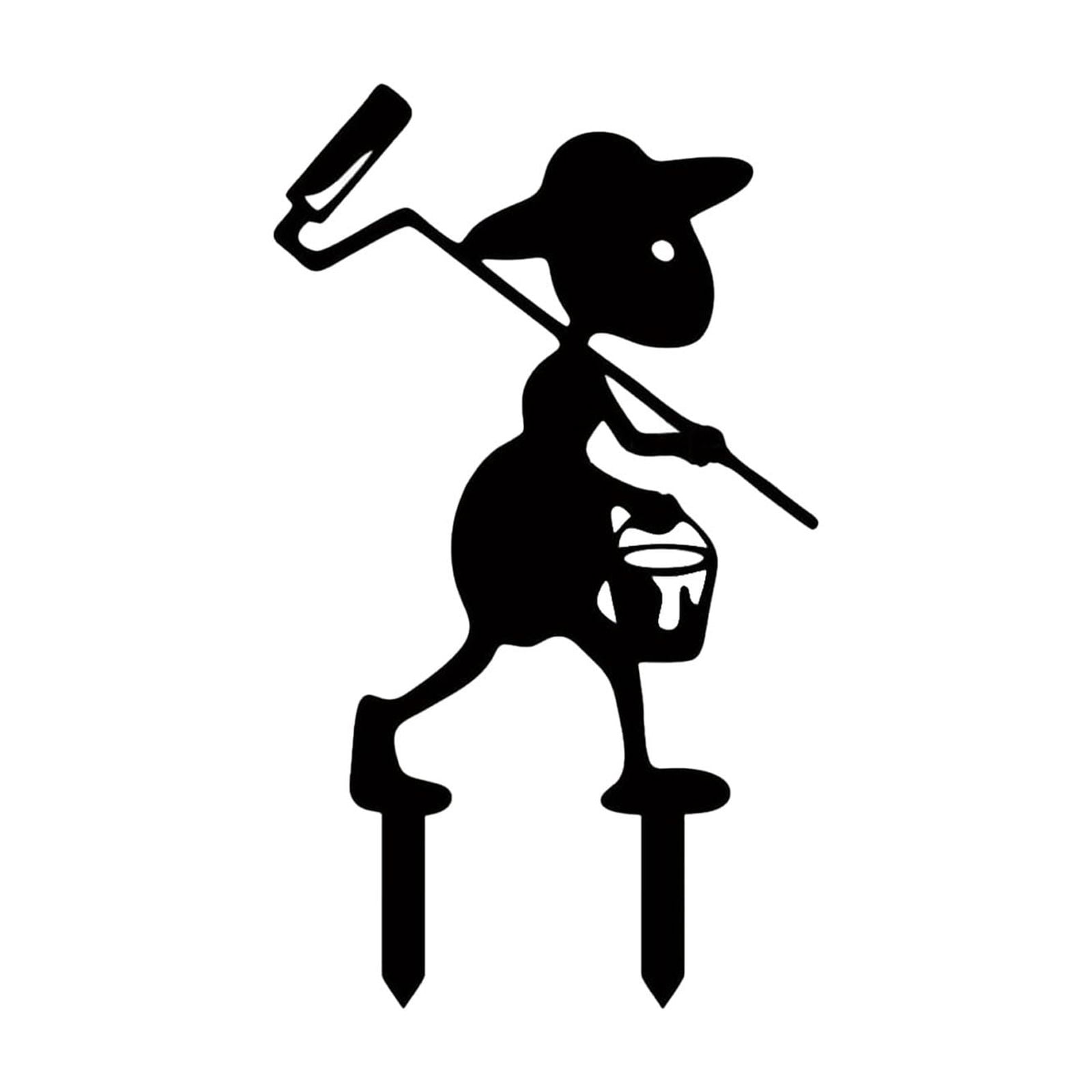 BNNG Ant Garden Stakes - Black Iron Metal Yard Art for Outdoor Decor ...