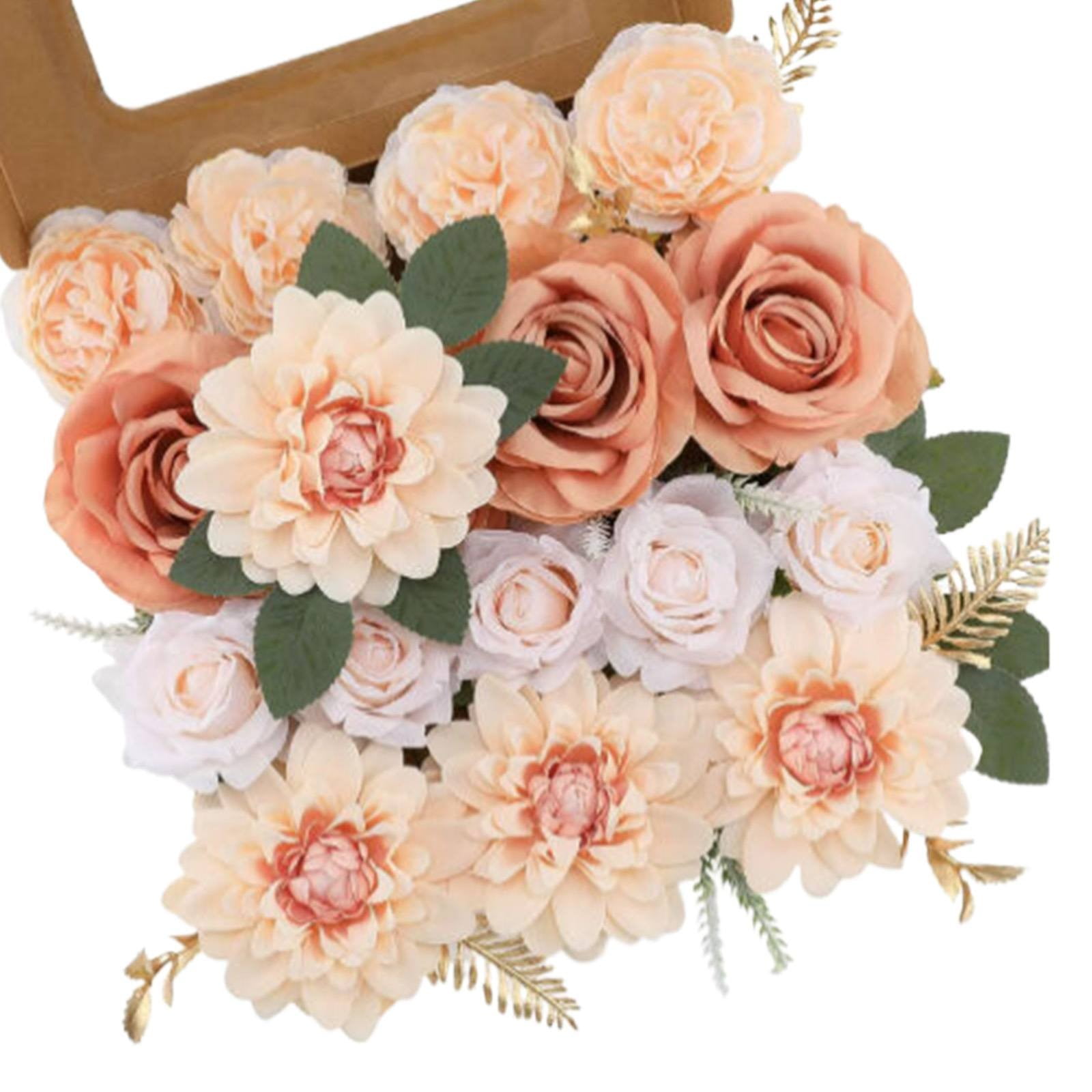 BNNG Artificial Flowers Silk Roses Bulk for DIY Wedding Bouquet Bridal ...
