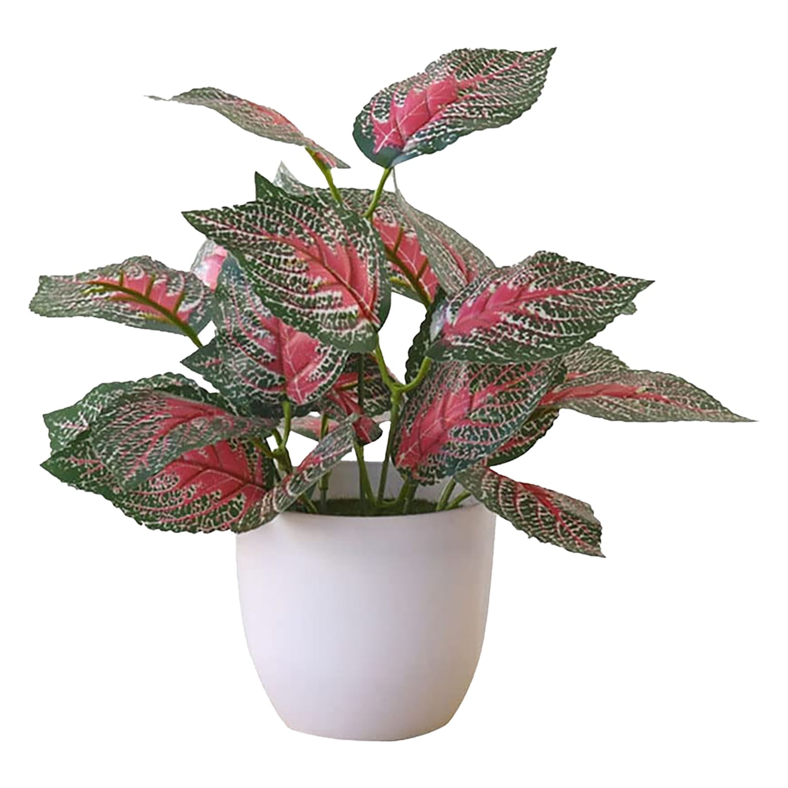 BNNG Artificial Plants Faux Pothos with White Plastic Pots - 8.7" Fake ...