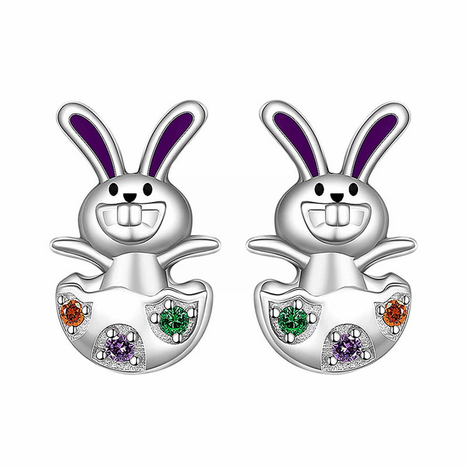 BNNG Cartoon Cute Bunny Dangling Rabbit Earrings Happy Easter Egg ...