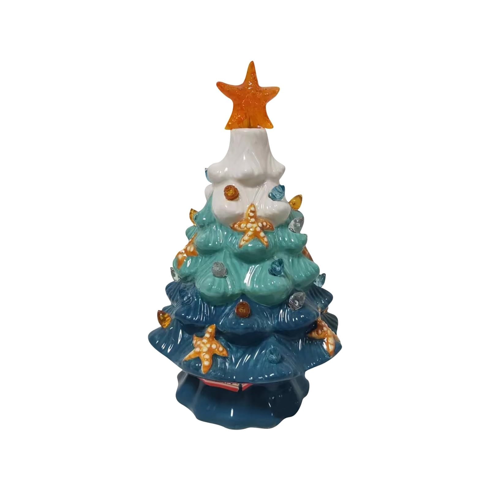 BNNG Ceramic Sea Star Decorative Lighted Tree Ceramic Nautical ...