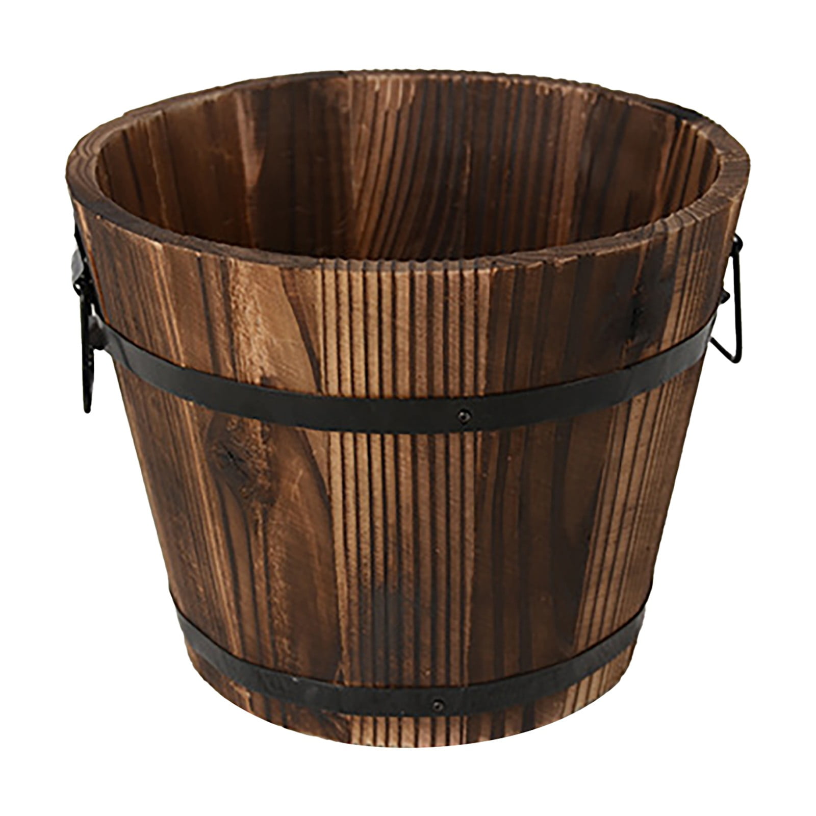 BNNG Classic Home and Garden Whiskey Plastic Resin Flower Pot Barrel ...