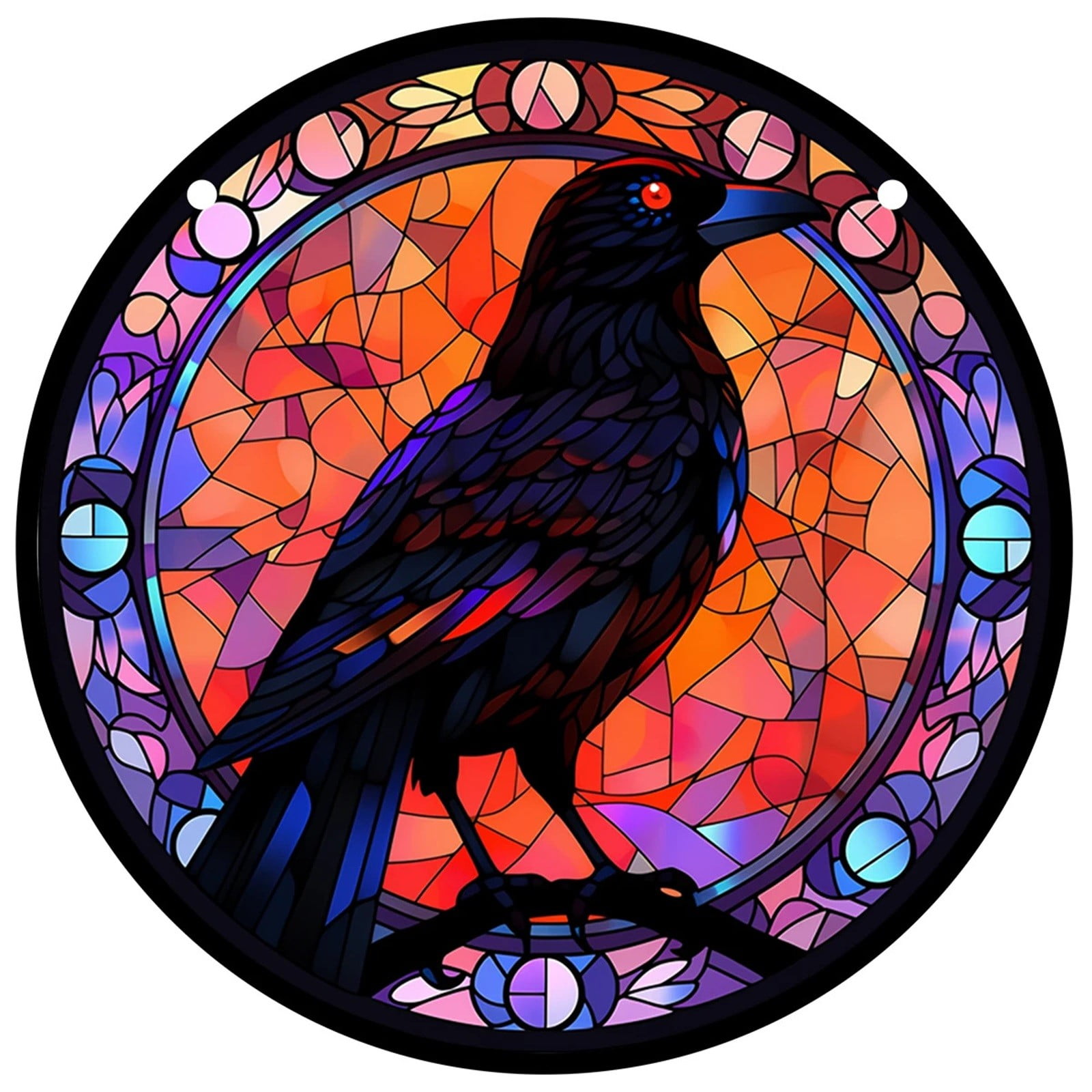 BNNG Crows Stained Acrylic Window Hanging - Crow Raven Wall Decor for ...