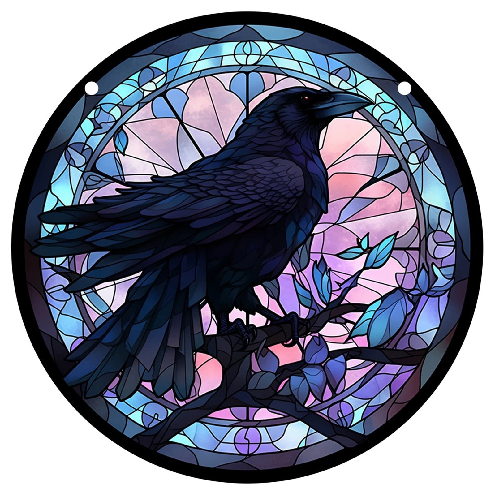 BNNG Crows Stained Acrylic Window Hanging - Crow Raven Wall Decor for ...