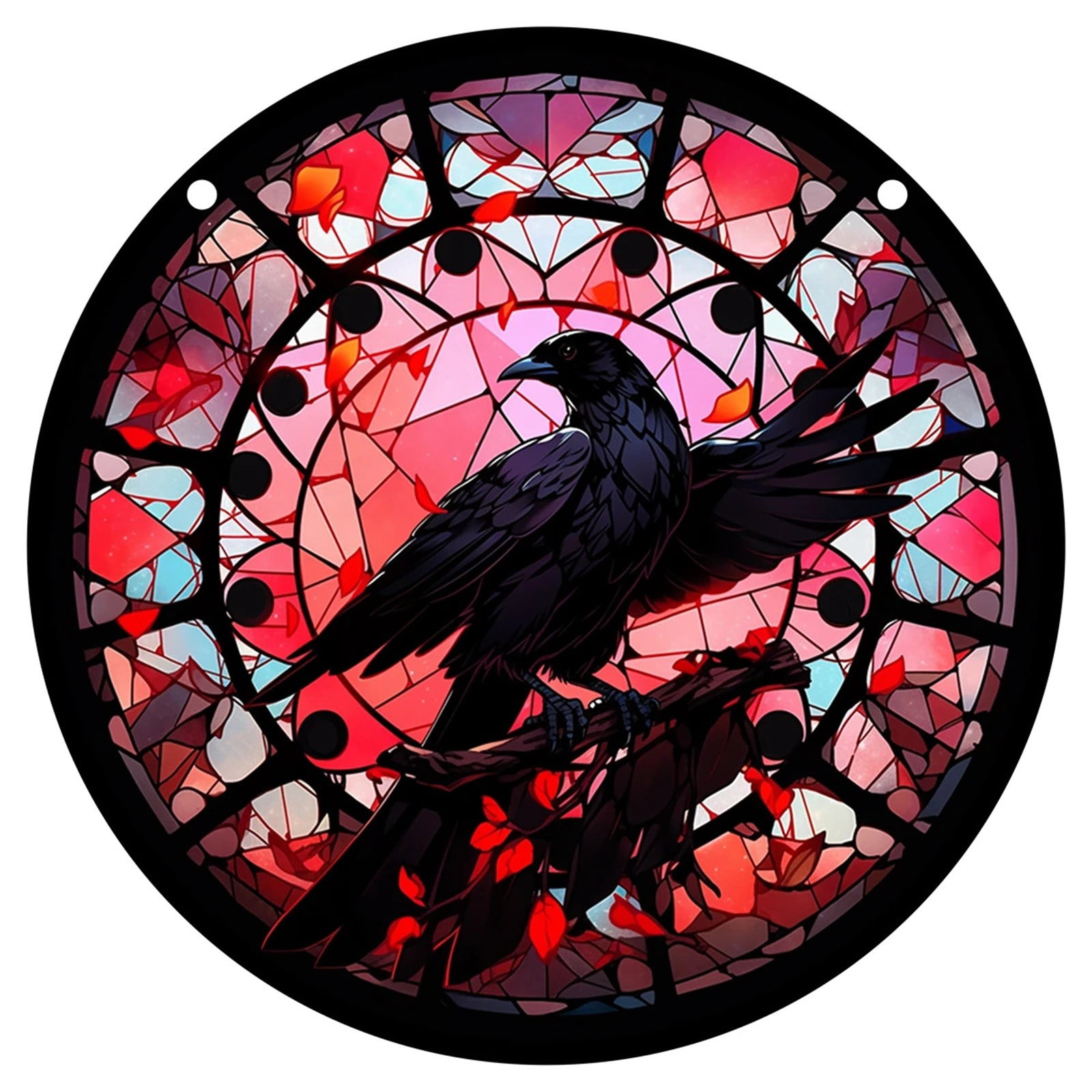 BNNG Crows Stained Acrylic Window Hanging - Crow Raven Wall Decor for ...