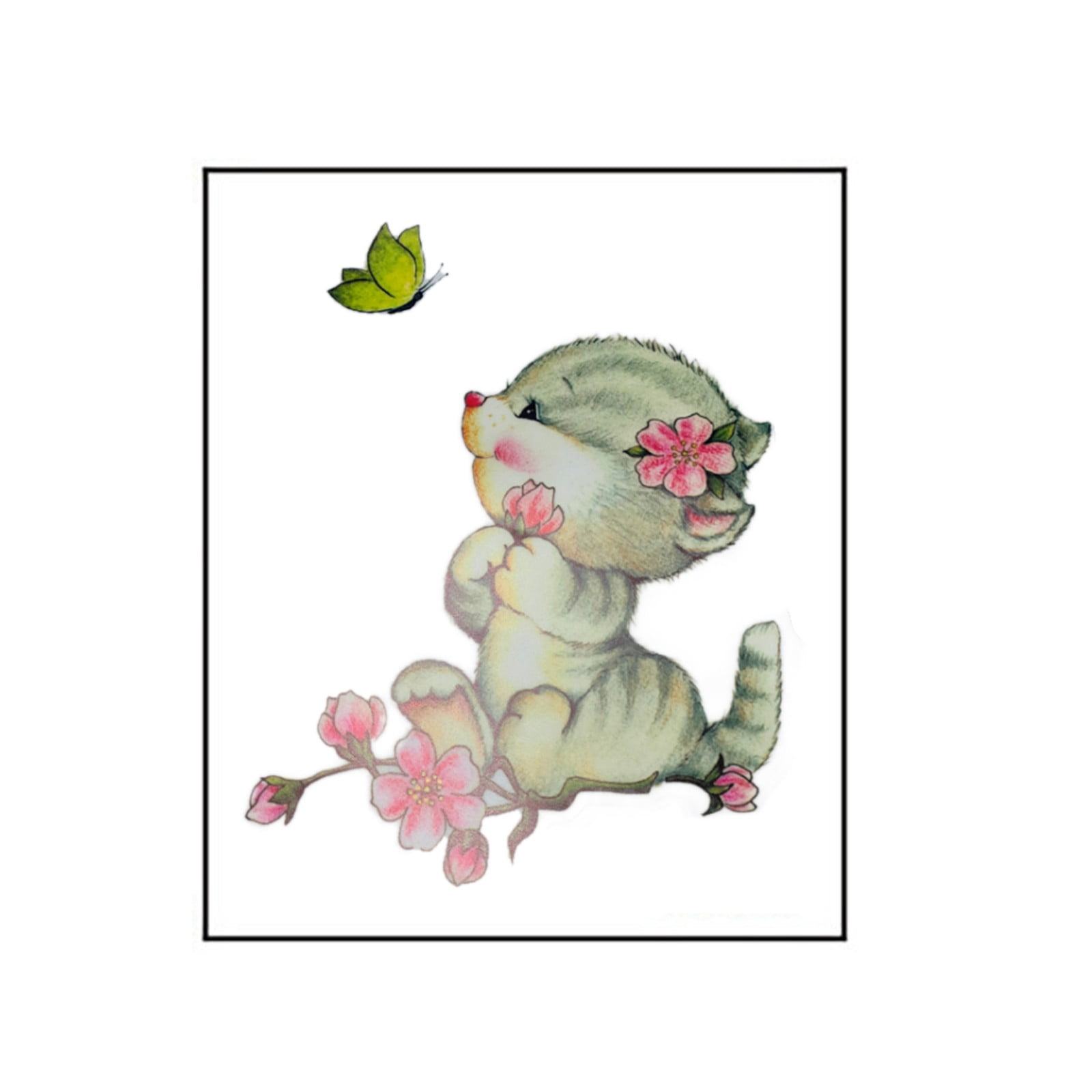 BNNG Cute Cat Laughing Toilet Stickers Butterfly Toilet Lid Stickers ...
