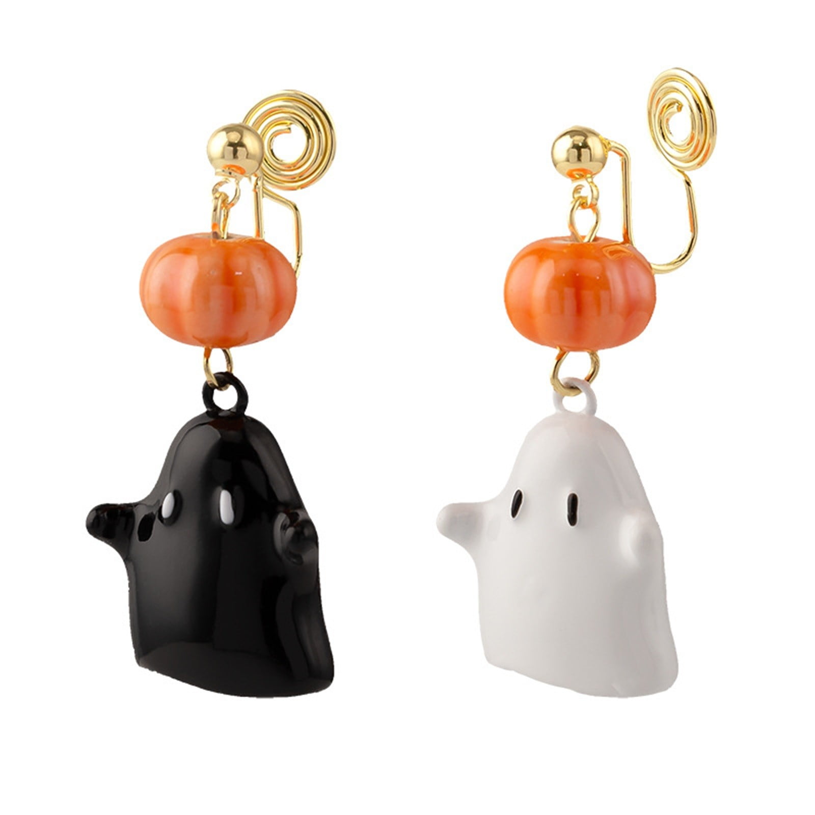 BNNG Cute Ghost Ear Clip for Women Halloween 3D Ghost Dangle Drop Ear ...