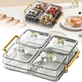 BNNG Divided Serving Platter with Lid Snack Tray, 4 Removable Small ...