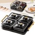 BNNG Divided Serving Platter with Lid Snack Tray, 4 Removable Small ...