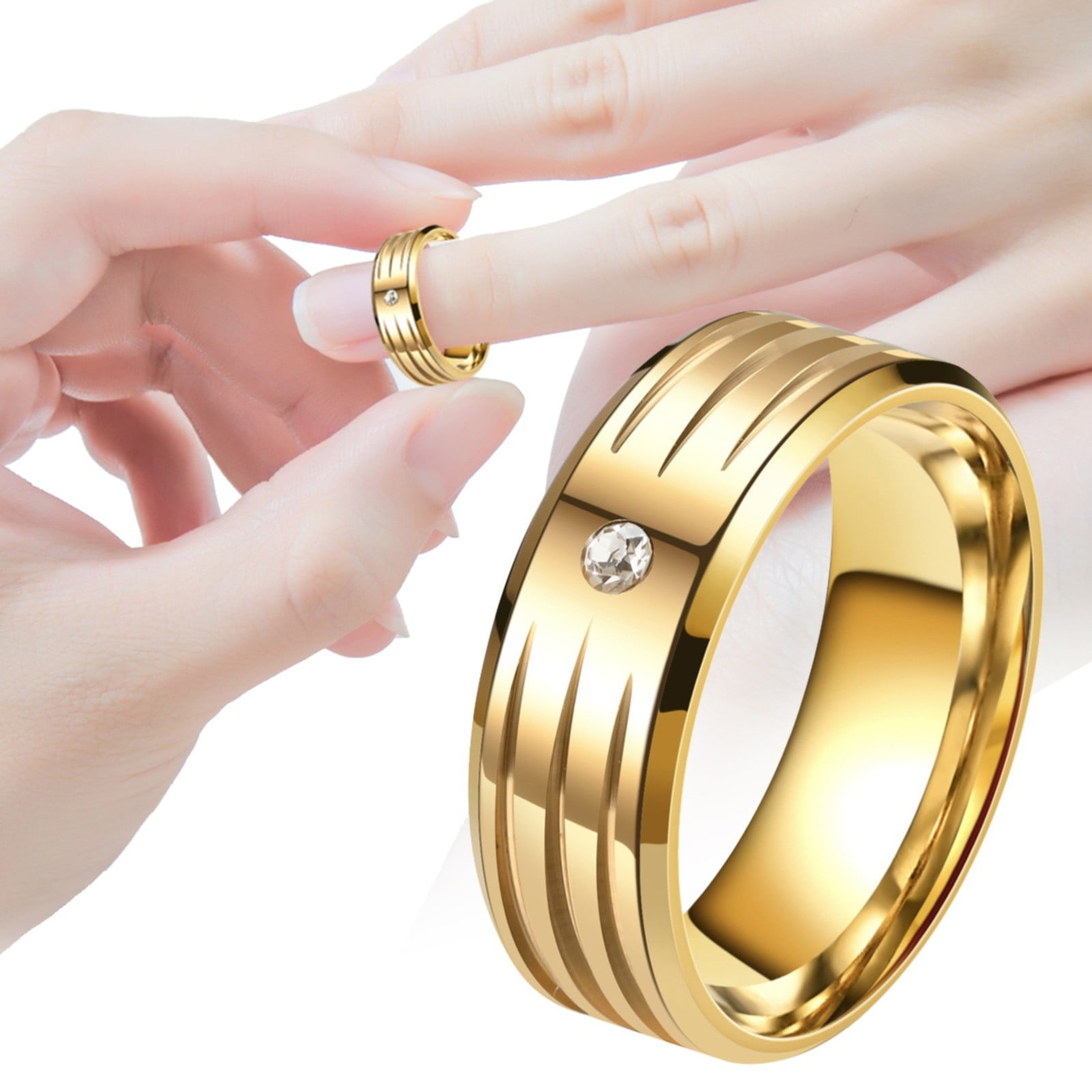 BNNG Fashion Couple Ring Ring Korean Edition Temperament Stainless ...