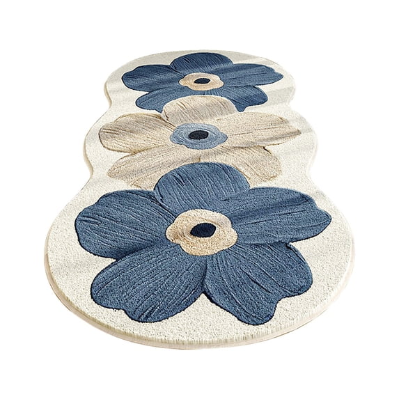 BNNG Flower Shaped Rug 17.7x47.2 Inch, Washable Round Floral Rug Circle ...