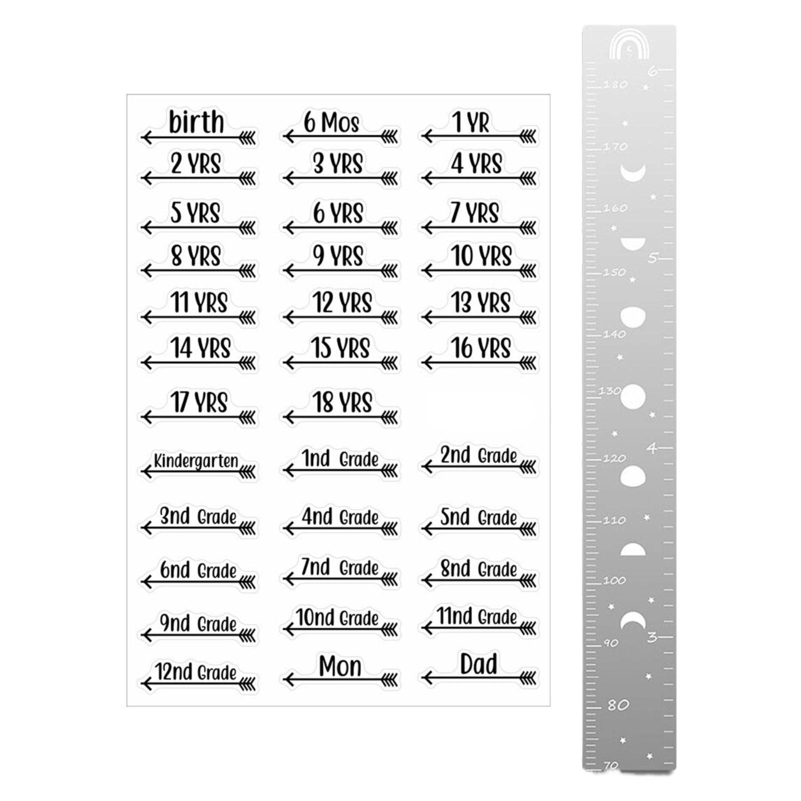 BNNG Foldable Reusable Wall Growth Chart for Kids - Self-Adhesive ...
