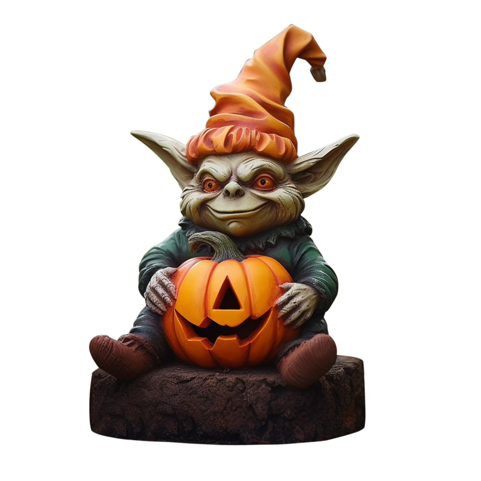 BNNG Halloween Pumpkin Alien Resin Statue Garden Decoration Outdoor Art ...