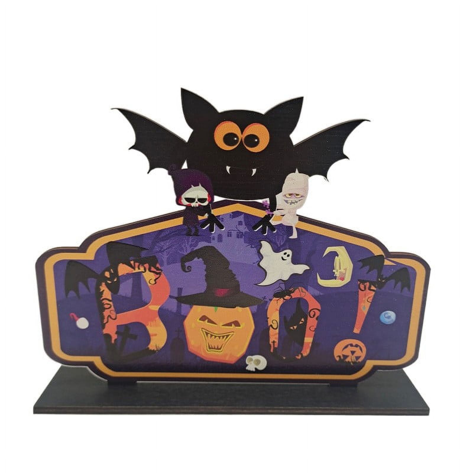 BNNG Halloween Wooden Decorations Halloween Lighted Wooden Table ...