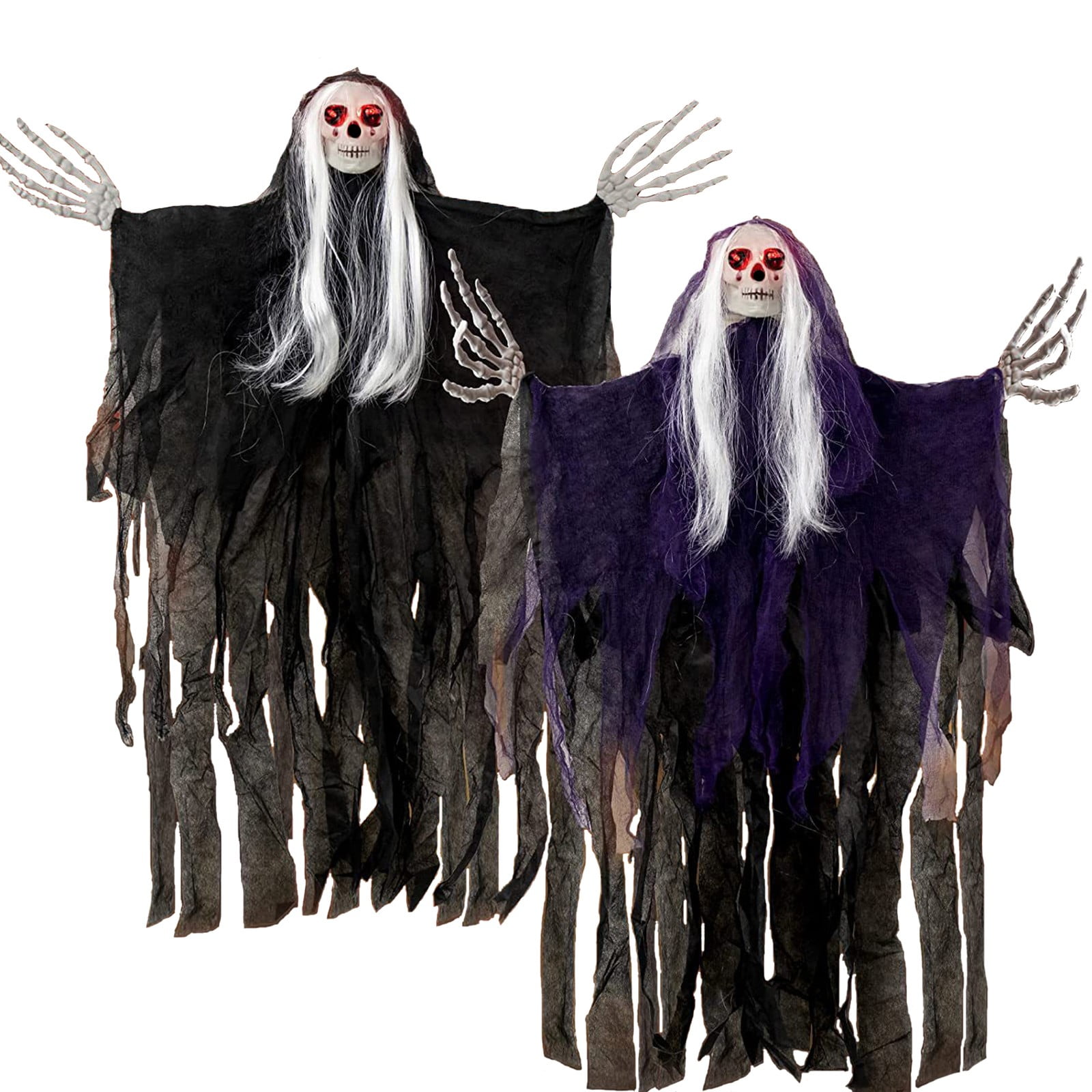 BNNG Hanging Halloween Ghosts Decorations,Large Skeleton Flying Ghost ...