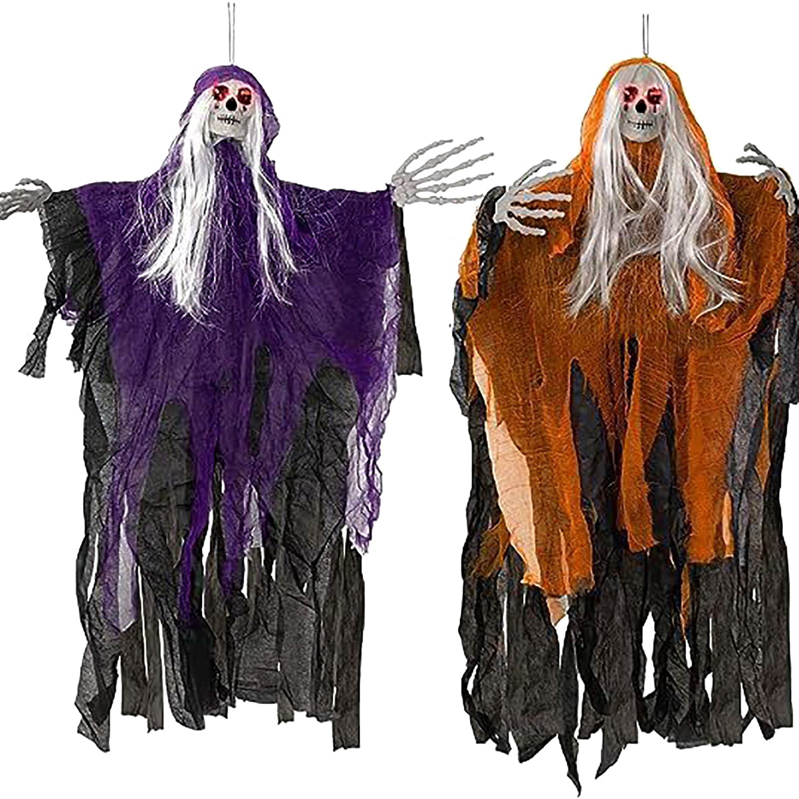 BNNG Hanging Halloween Ghosts Decorations,Large Skeleton Flying Ghost ...