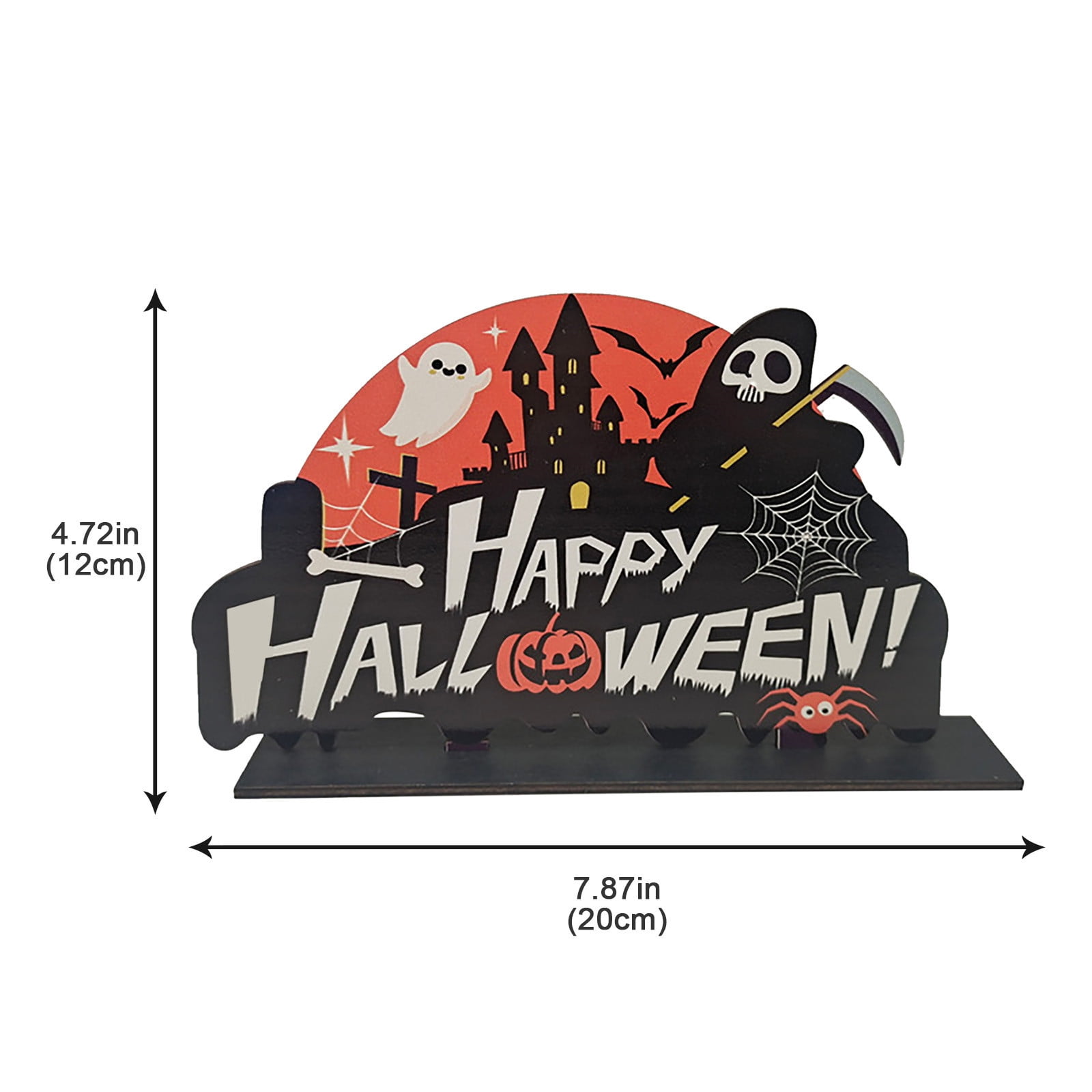 BNNG Happy Halloween Table Decor Farmhouse Tabletop Block Sign Rustic ...