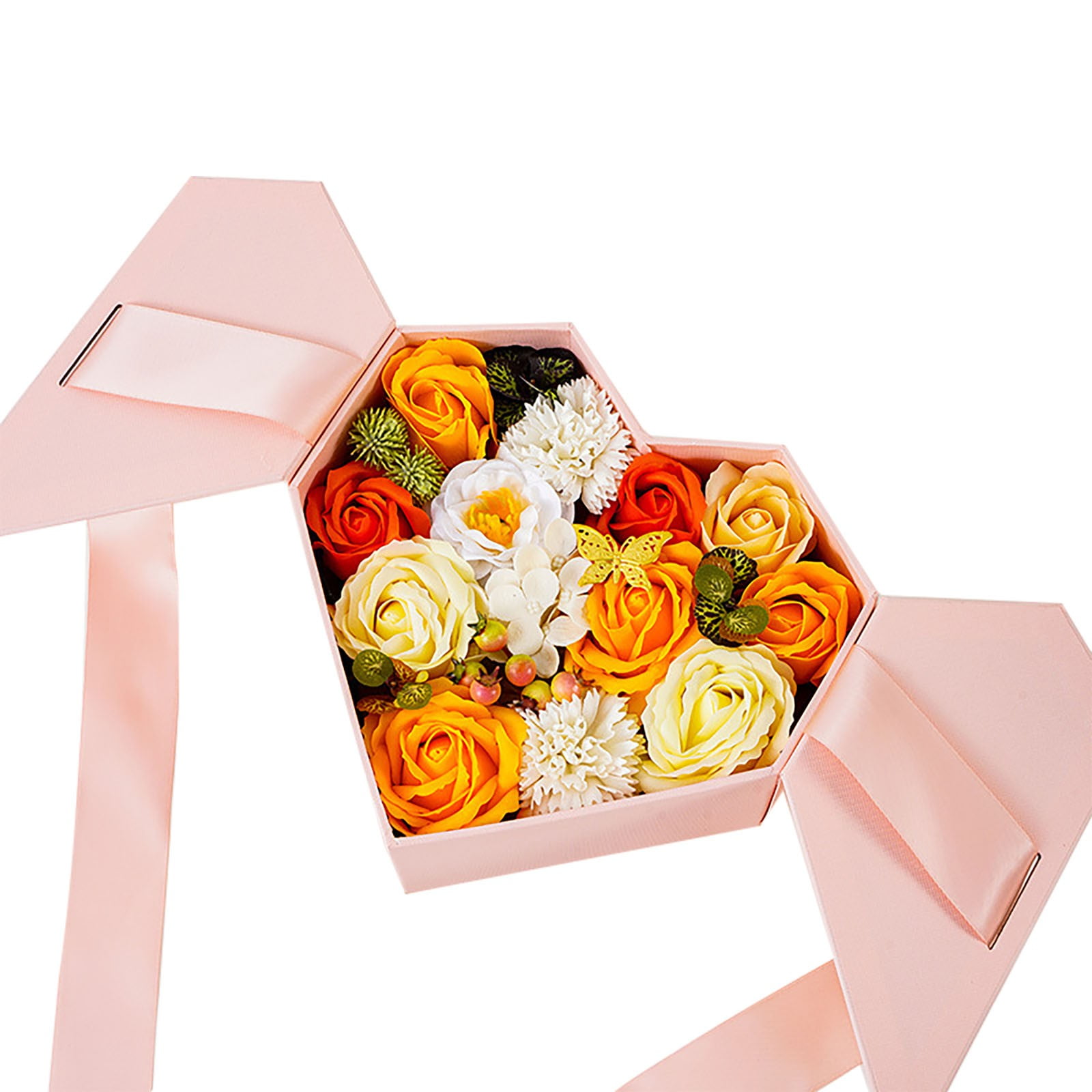 BNNG ‌Heart-Shaped Gift Box Bouquet‌ - ‌Flower Forever Heart Shape Box ...