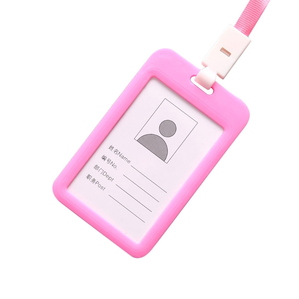 BNNG ID Badge Holder Hard Colorful Vertical Plastic Card Case Protector ...
