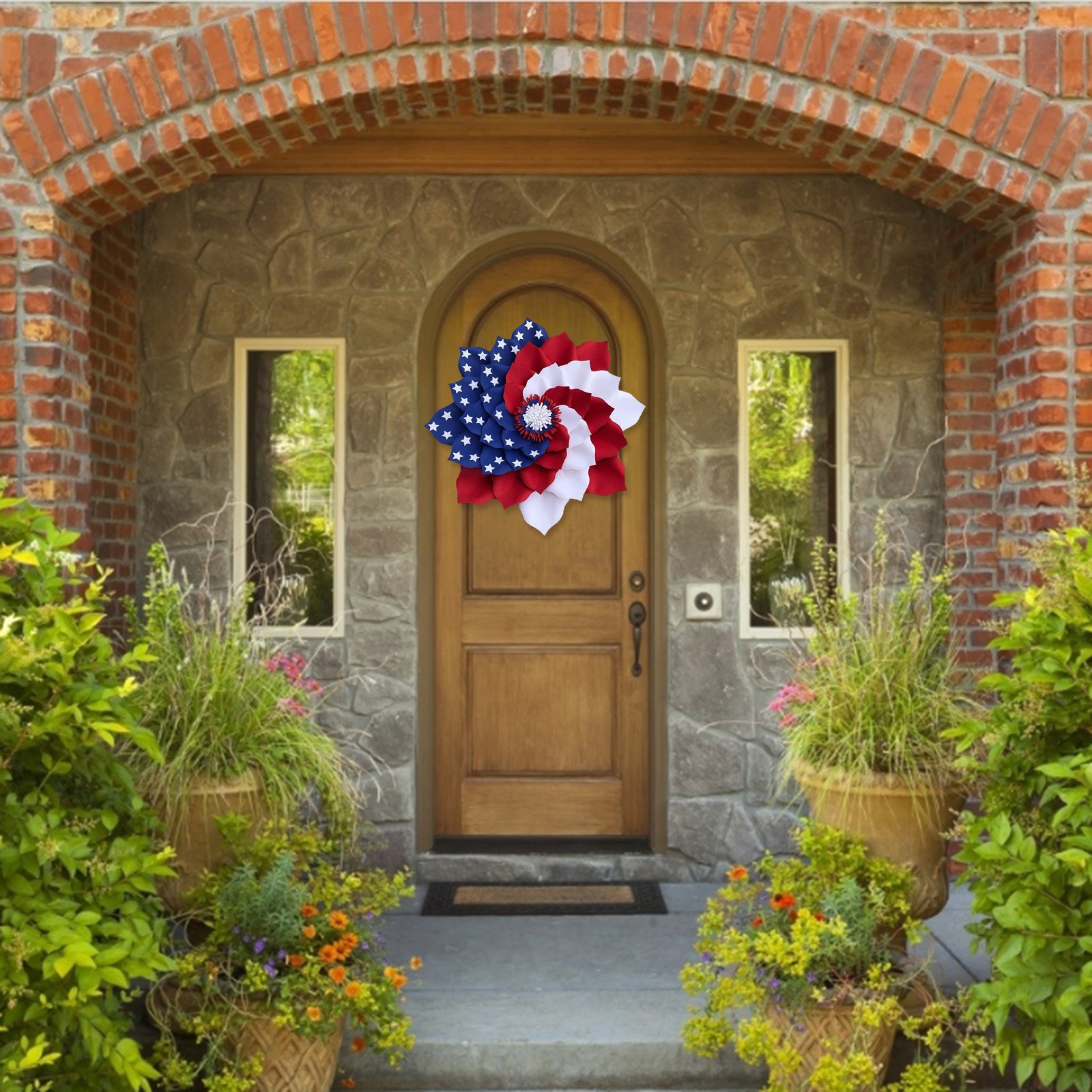 BNNG Independence Day Wreath for Front Door, 4th July Memorial Day ...