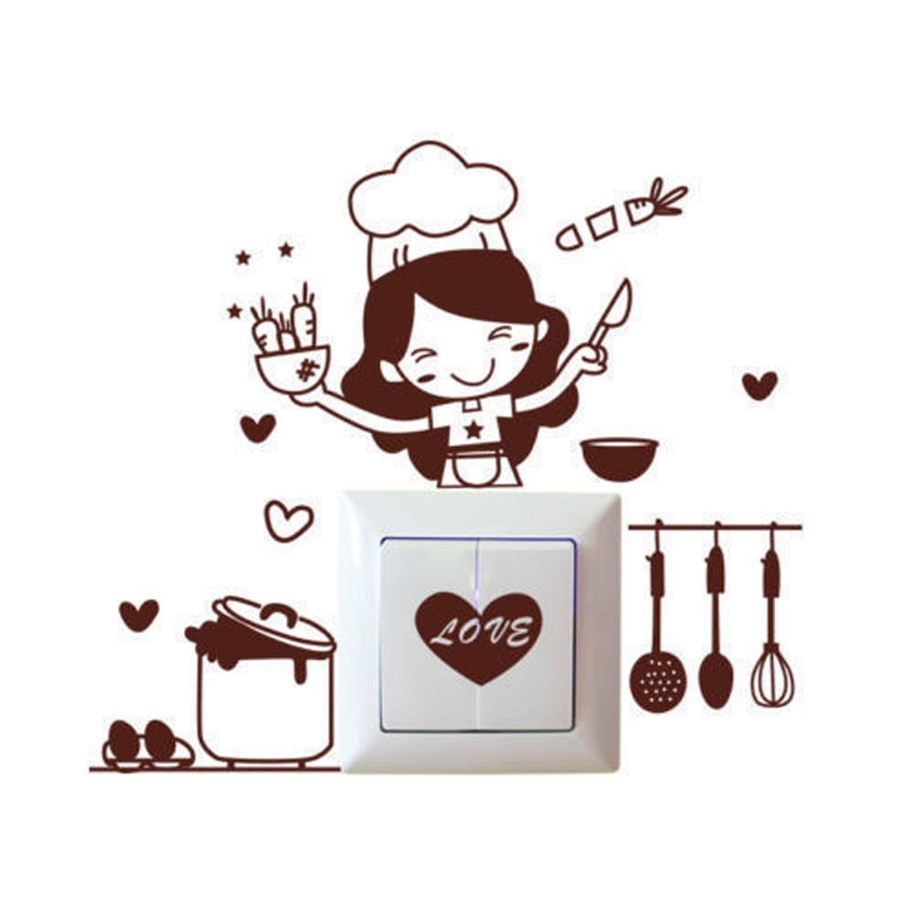 BNNG Kitchen Light Switch Sticker Removable Switch Sticker Cartoon ...