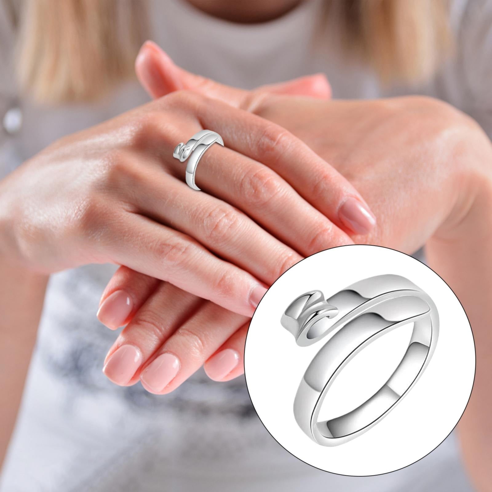 BNNG Knitting Crochet Ring Metal Open Yarn Finger Holder Adjustable ...