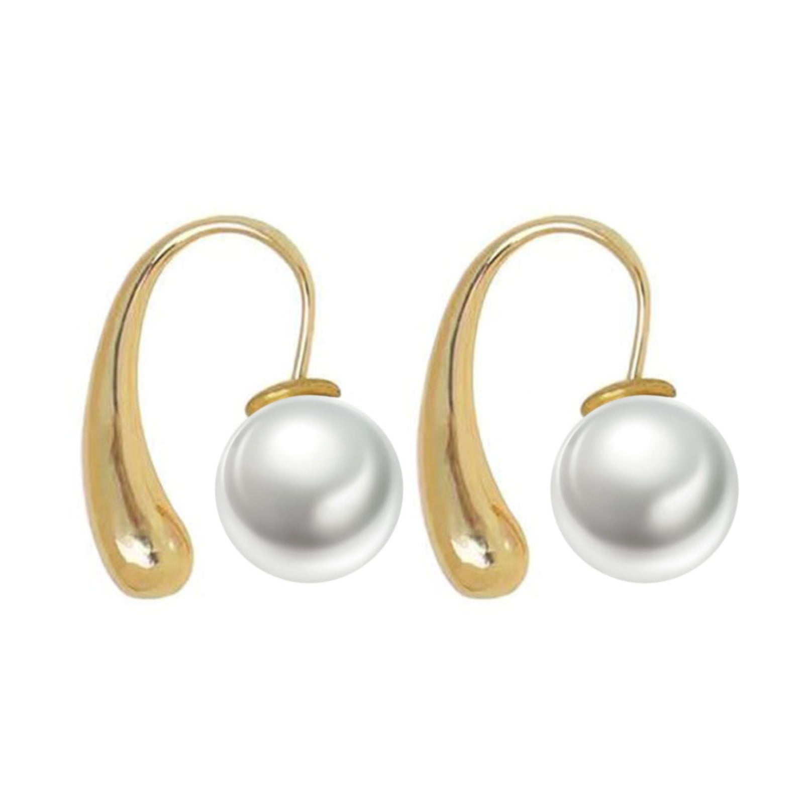 BNNG Ladies' Elegant Pearl Ear Jackets Simple And Retro Water Droplet ...