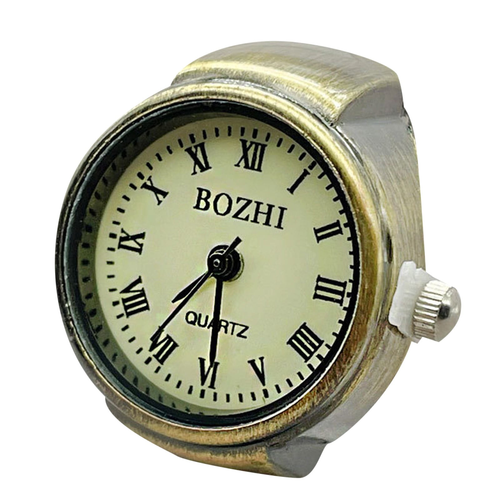 BNNG Men Women Finger Watch Creative Elastic Round Quartz Finger Ring ...