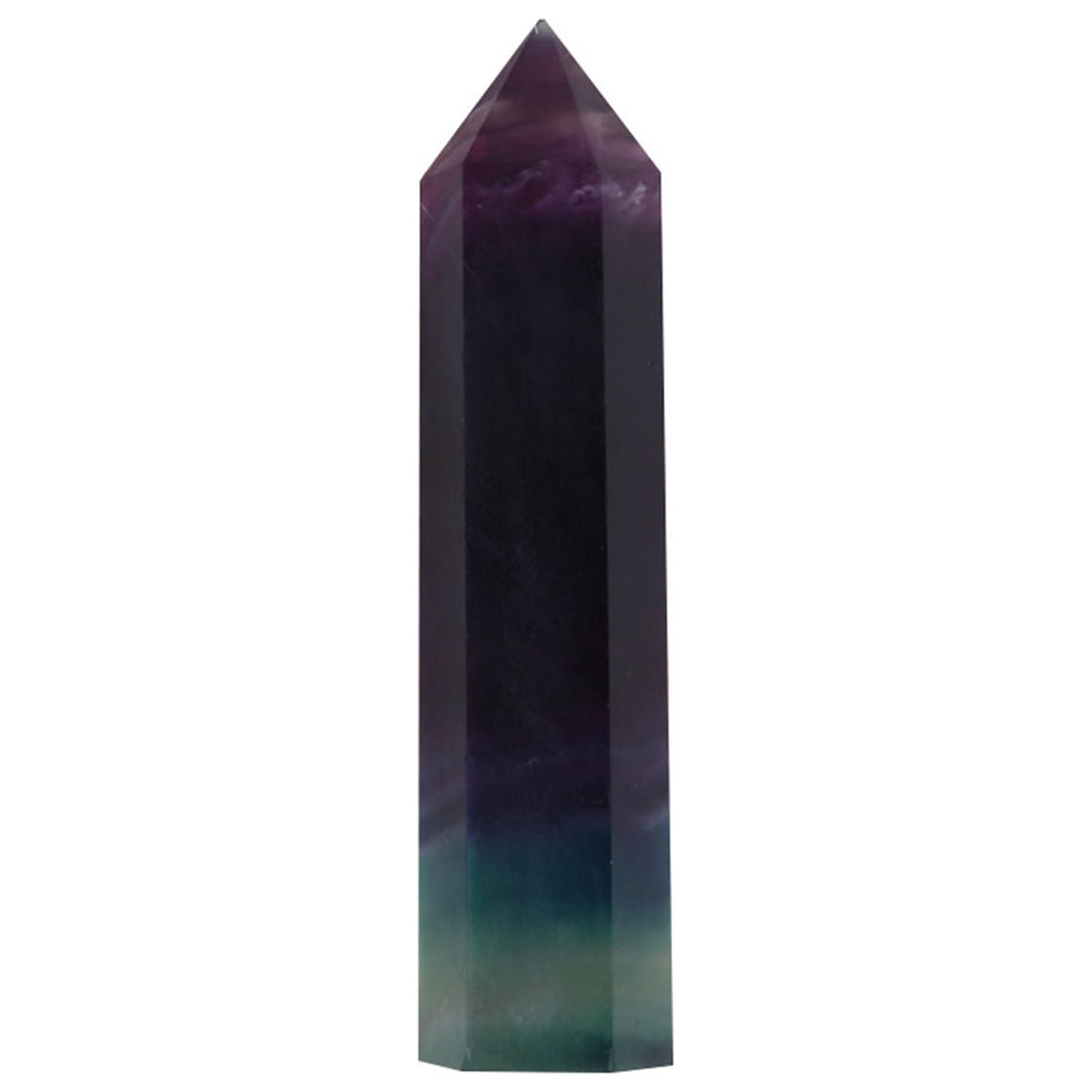 BNNG Natural Fluorite Quartz Stone Healing Amethyst Hexagonal Wand ...