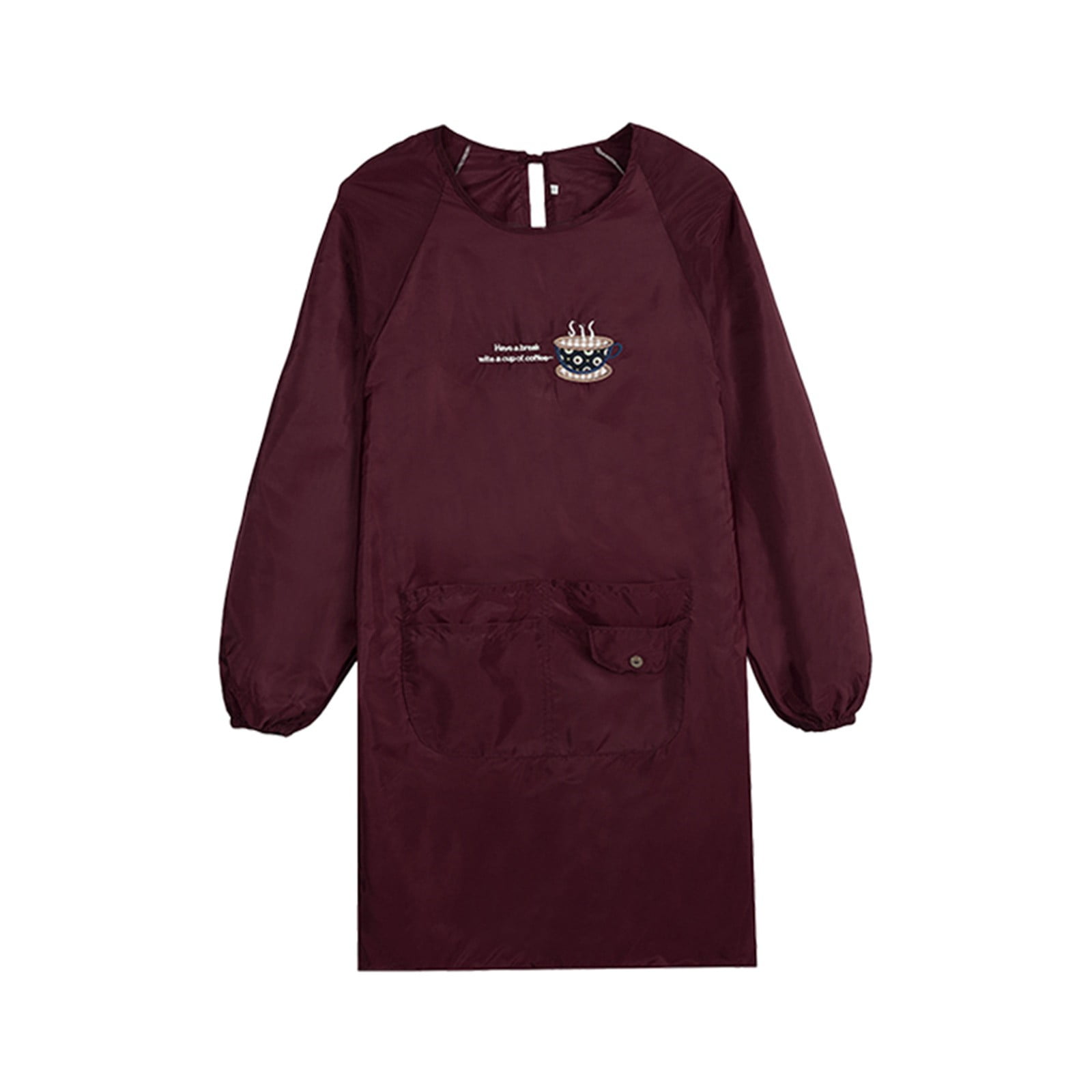 BNNG ‌Oil-Resistant Long Sleeve Apron with Pocket - Heavy Duty Kitchen ...