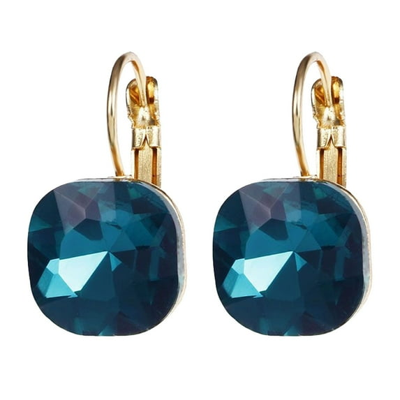 BNNG Personality Romantic Retro Blue Zircon Earrings Huggie Hoop ...