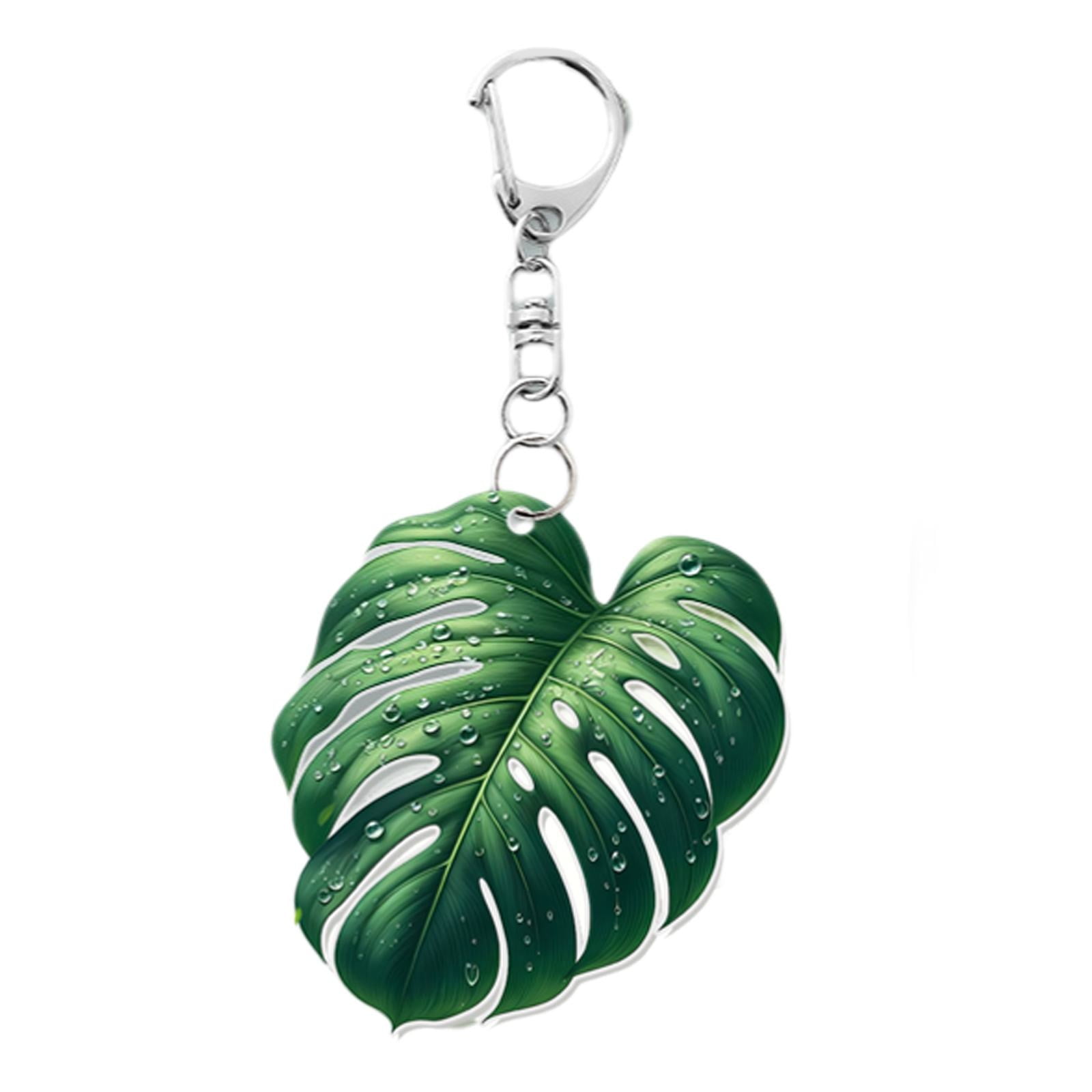 BNNG Plant Keychain Green Monstera Leaf Keychain Plant Lover Cute for ...
