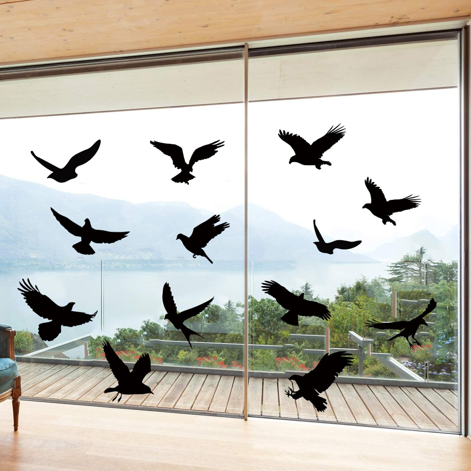 BNNG Removable Anti-collision Black Eagle and Bird Glass Windows ...