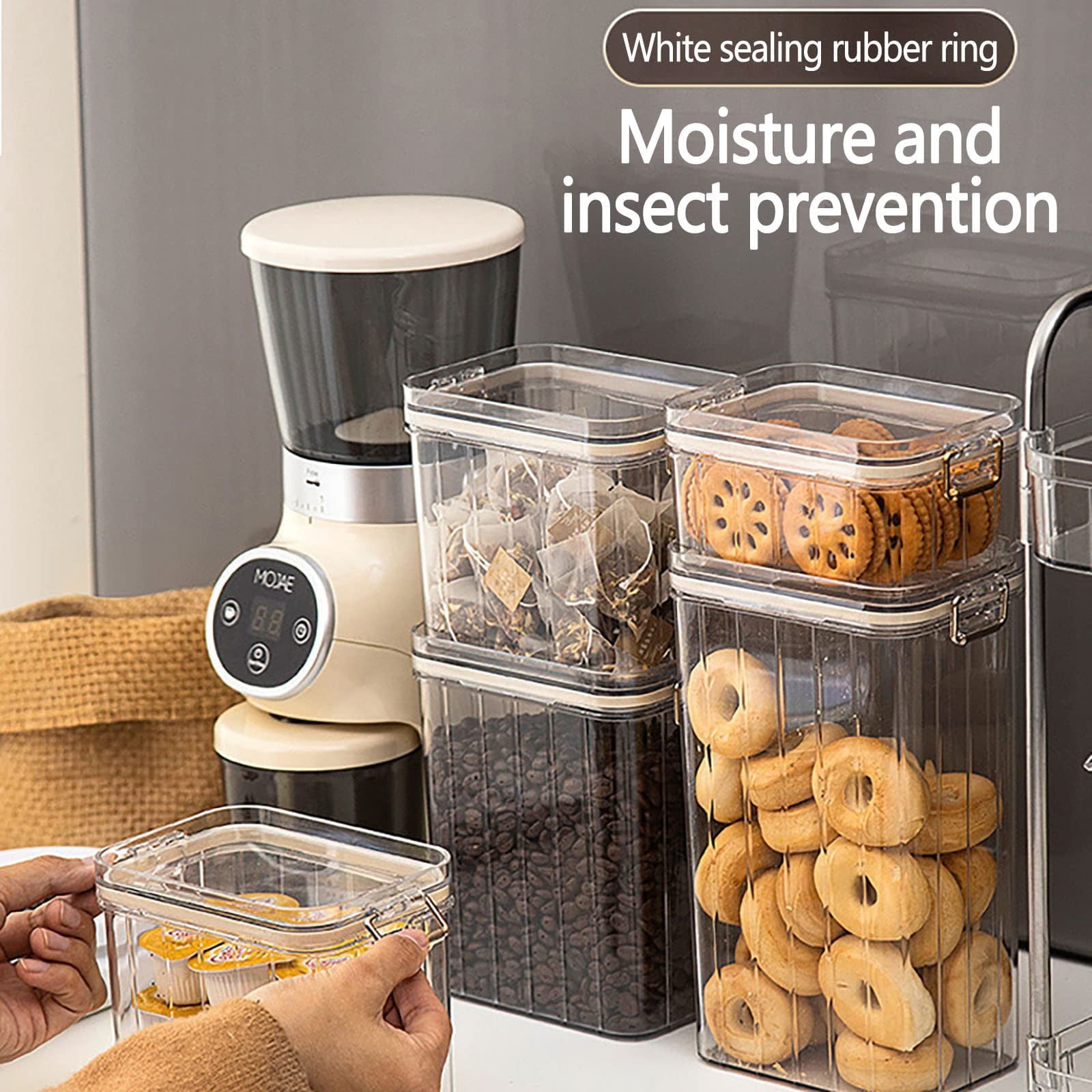 BNNG Safe Single Clear Plastic Storage Jars Vacuum Proof Fresh Storage ...