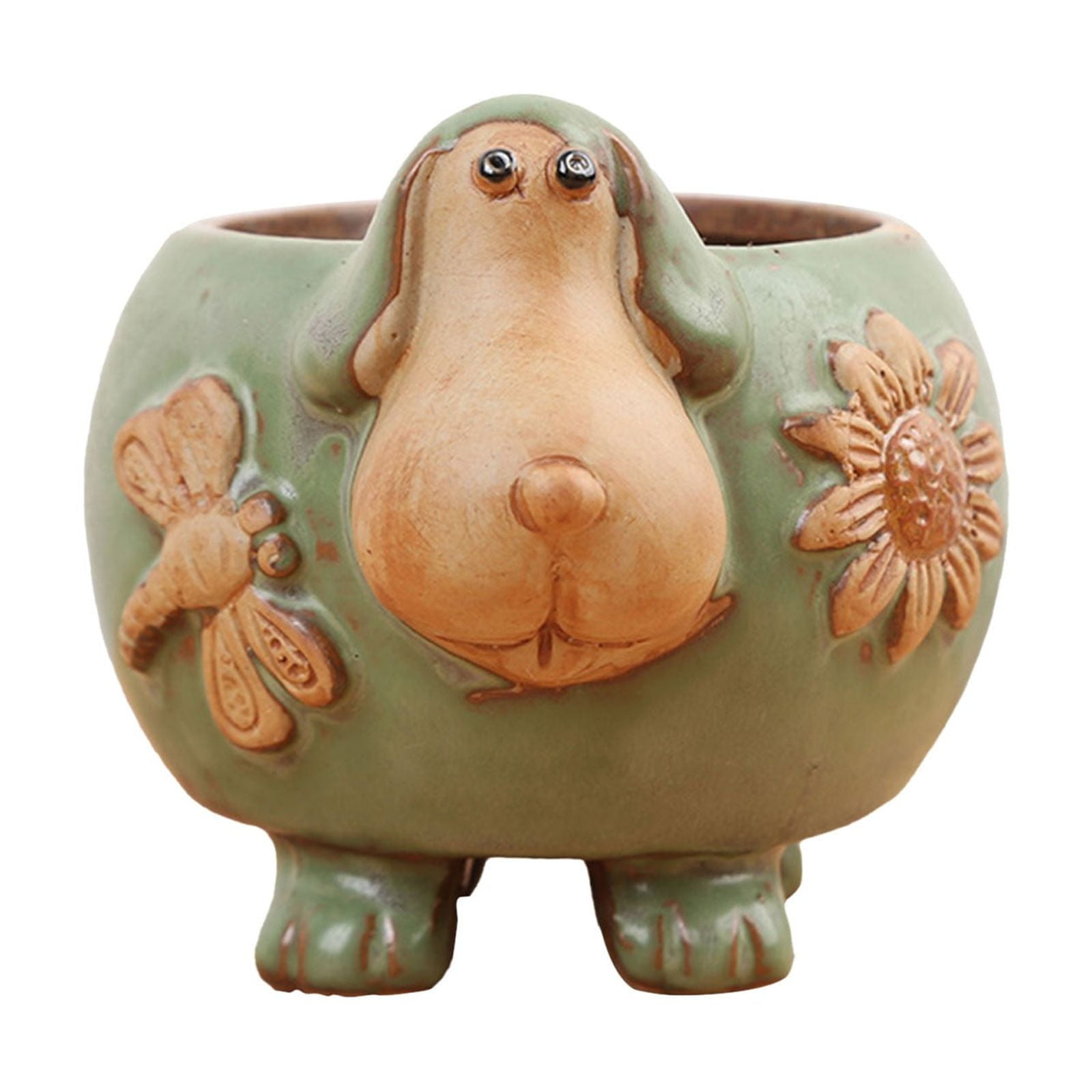 BNNG Small Succulent Pots With Ceramic Animal Planter Indoor Plant Cute ...