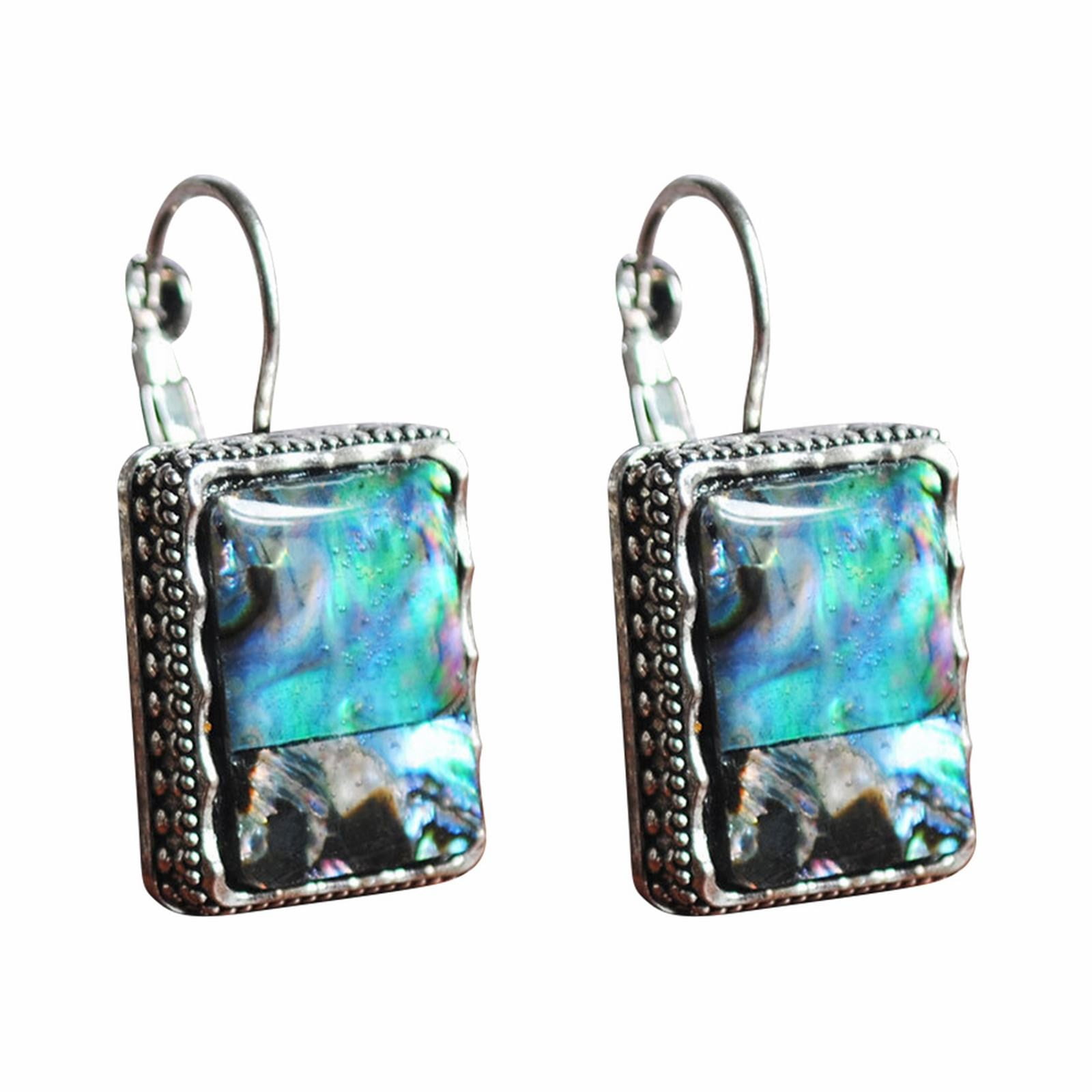 BNNG Sparkly Boho Ocean Shell Dangle Earrings Natural Abalone Shell ...