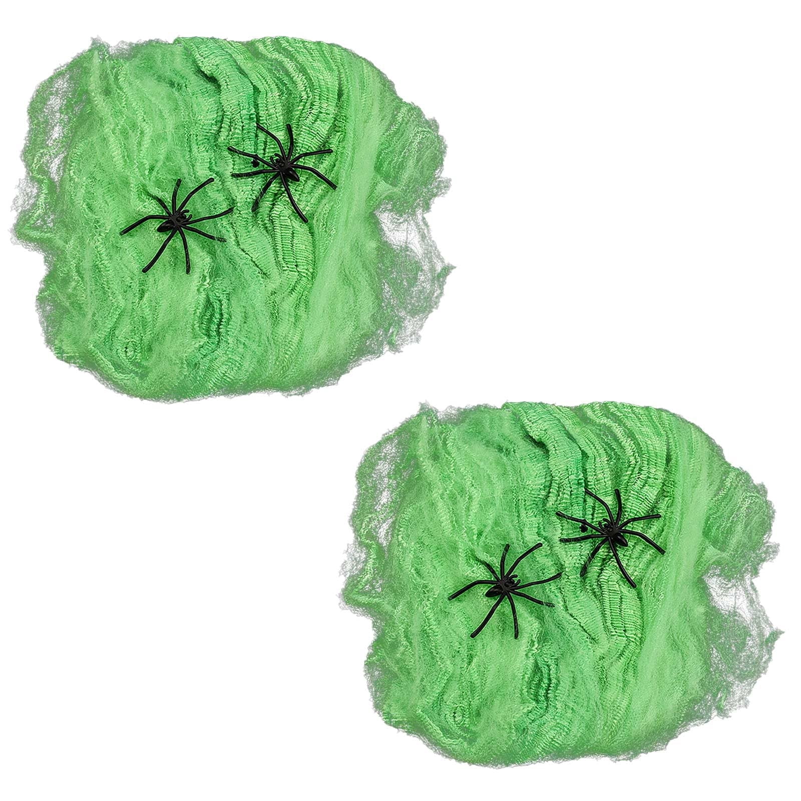 BNNG Spider Webs Halloween Decorations, Spider Webs with 4 Fake Spiders ...