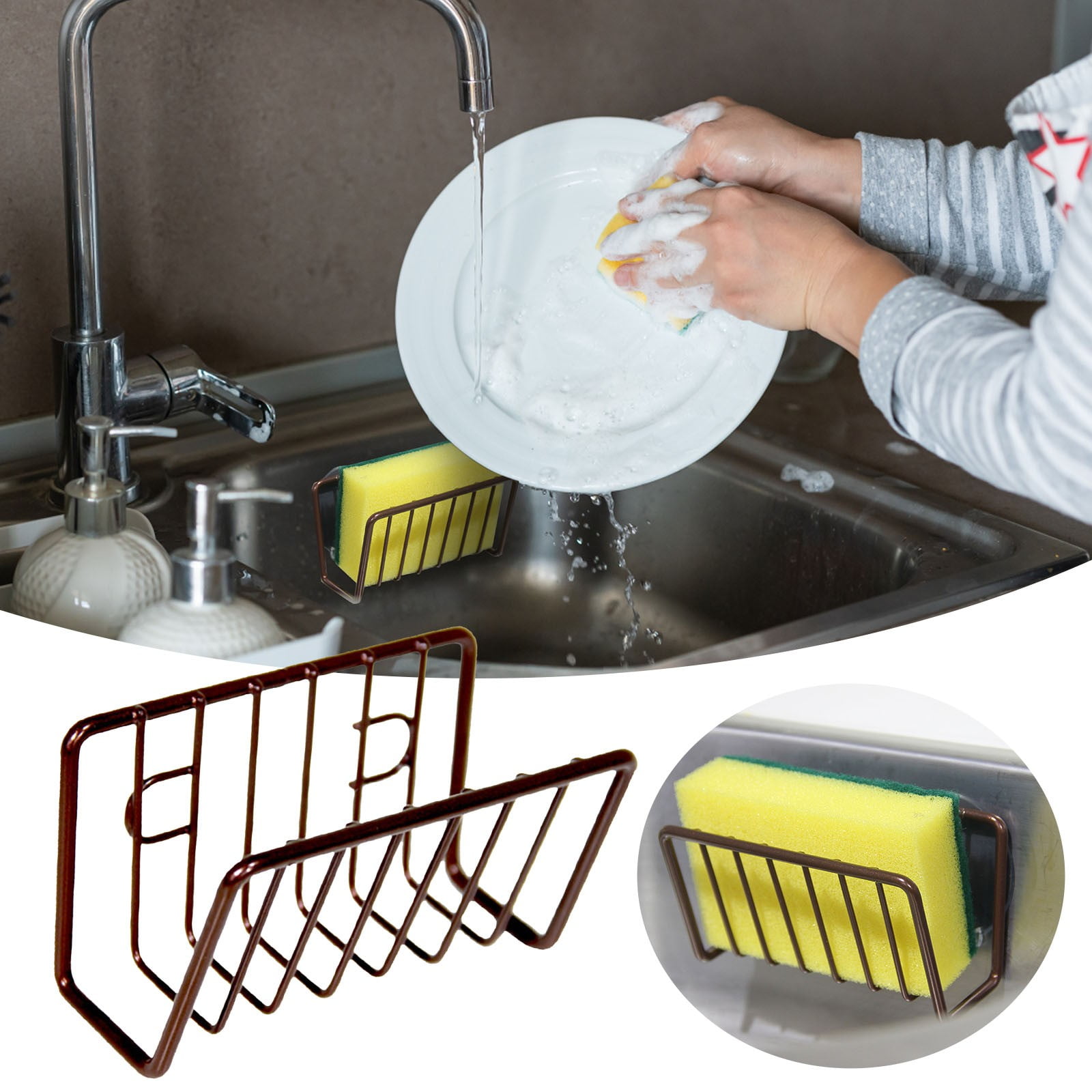 BNNG Sponge Rack Perforated Domestic Sink Drain Rack Table Top Sink ...