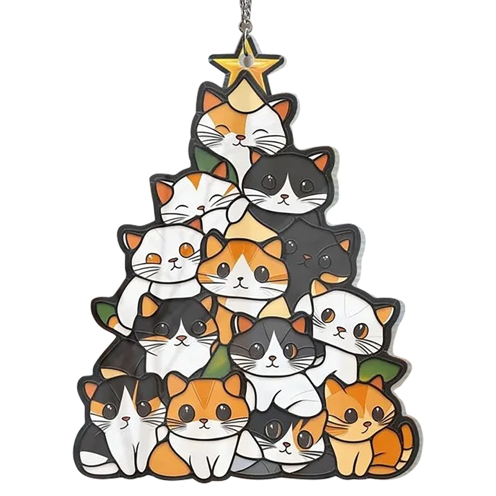 BNNG Stacked Cat Christmas Tree Ornament Pendant, Cute Stackable Cat ...