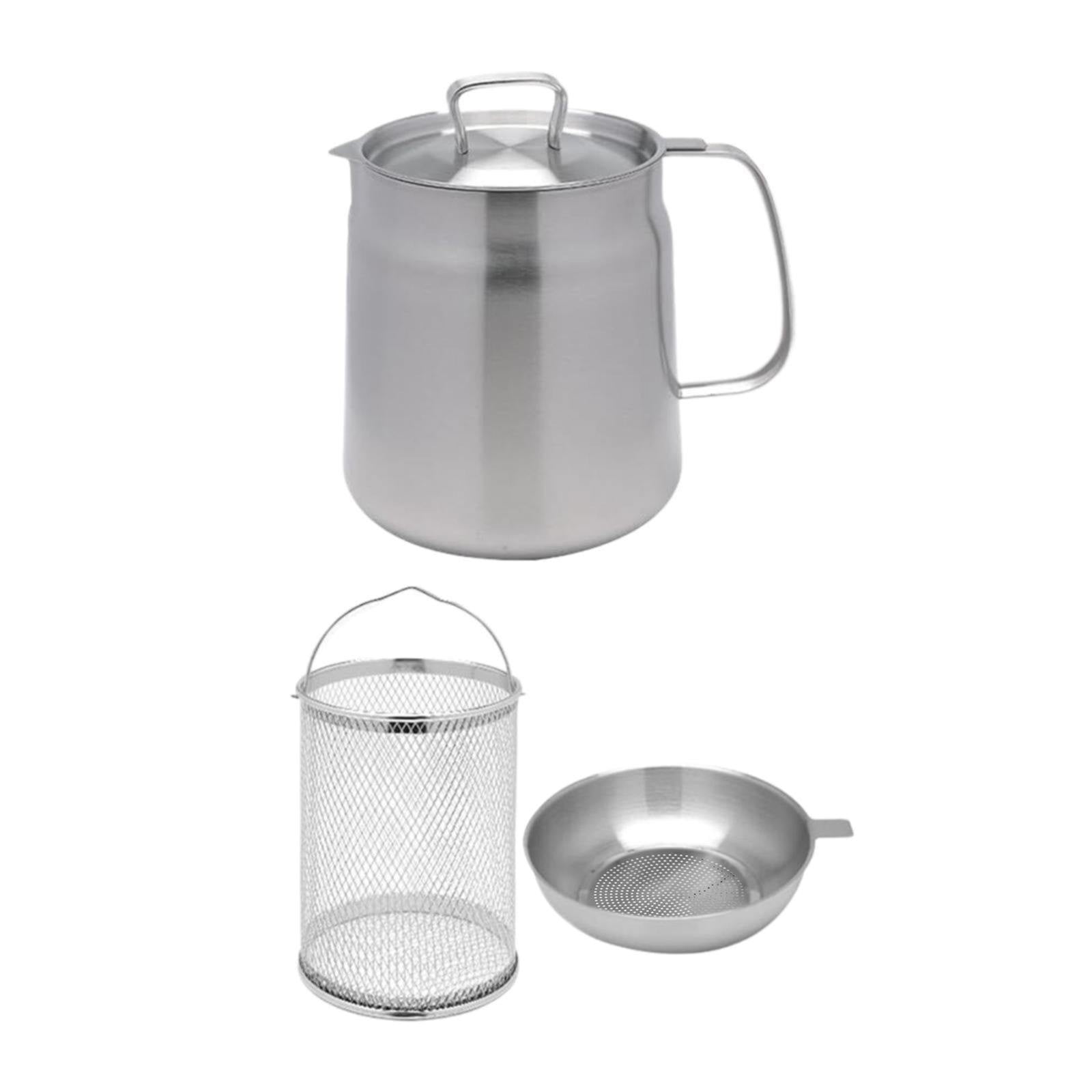 BNNG Stainless Steel Bacon Grease Container with Strainer for Oil ...
