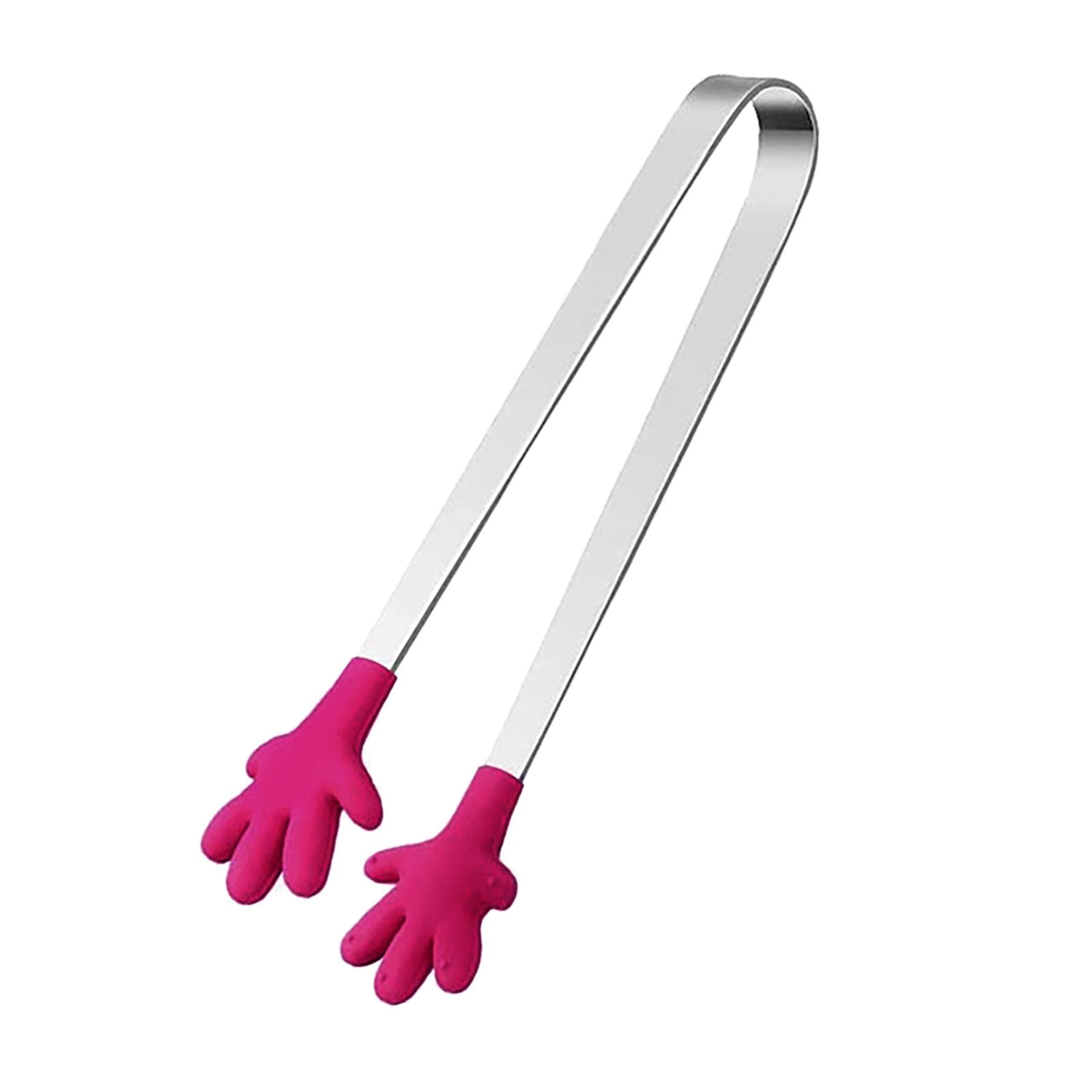 BNNG Stainless Steel Kitchen Tongs Silicone Hand Shape Serving Food ...