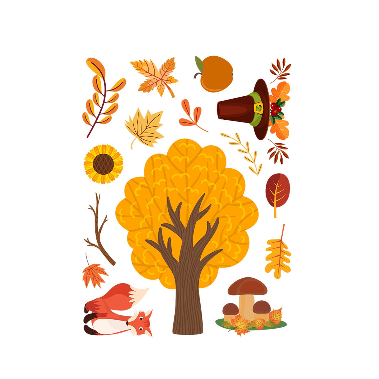 BNNG Thanksgiving Window Clings - Fall Window Clings,Double Sided ...