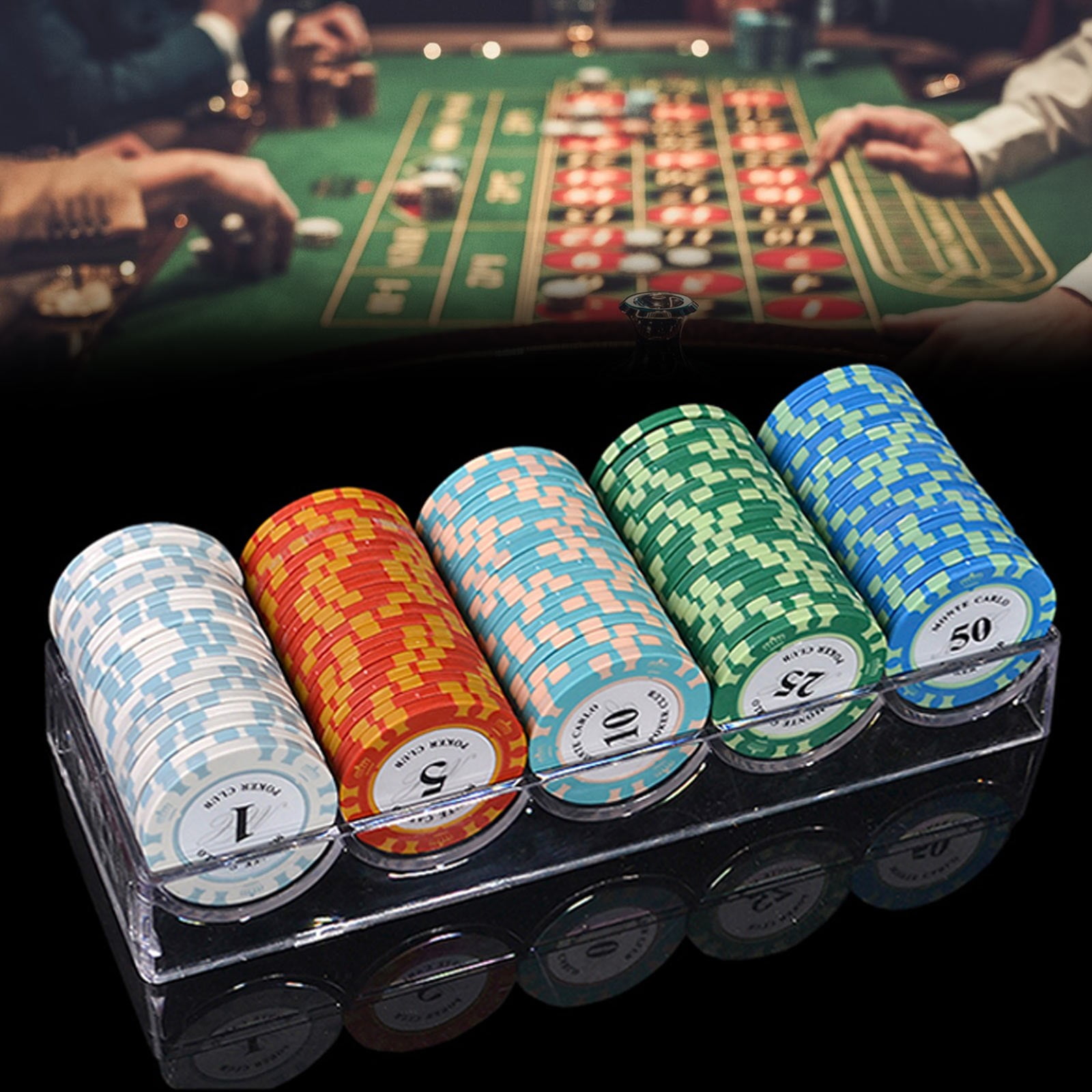 BNNG Transparent Acrylic Chip Box Texas Poker Acrylic Club Chip Rack ...